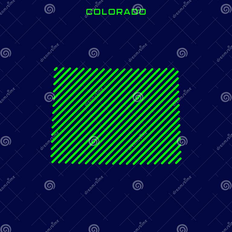Striped Map of Colorado Vector Design Template. Stock Vector ...