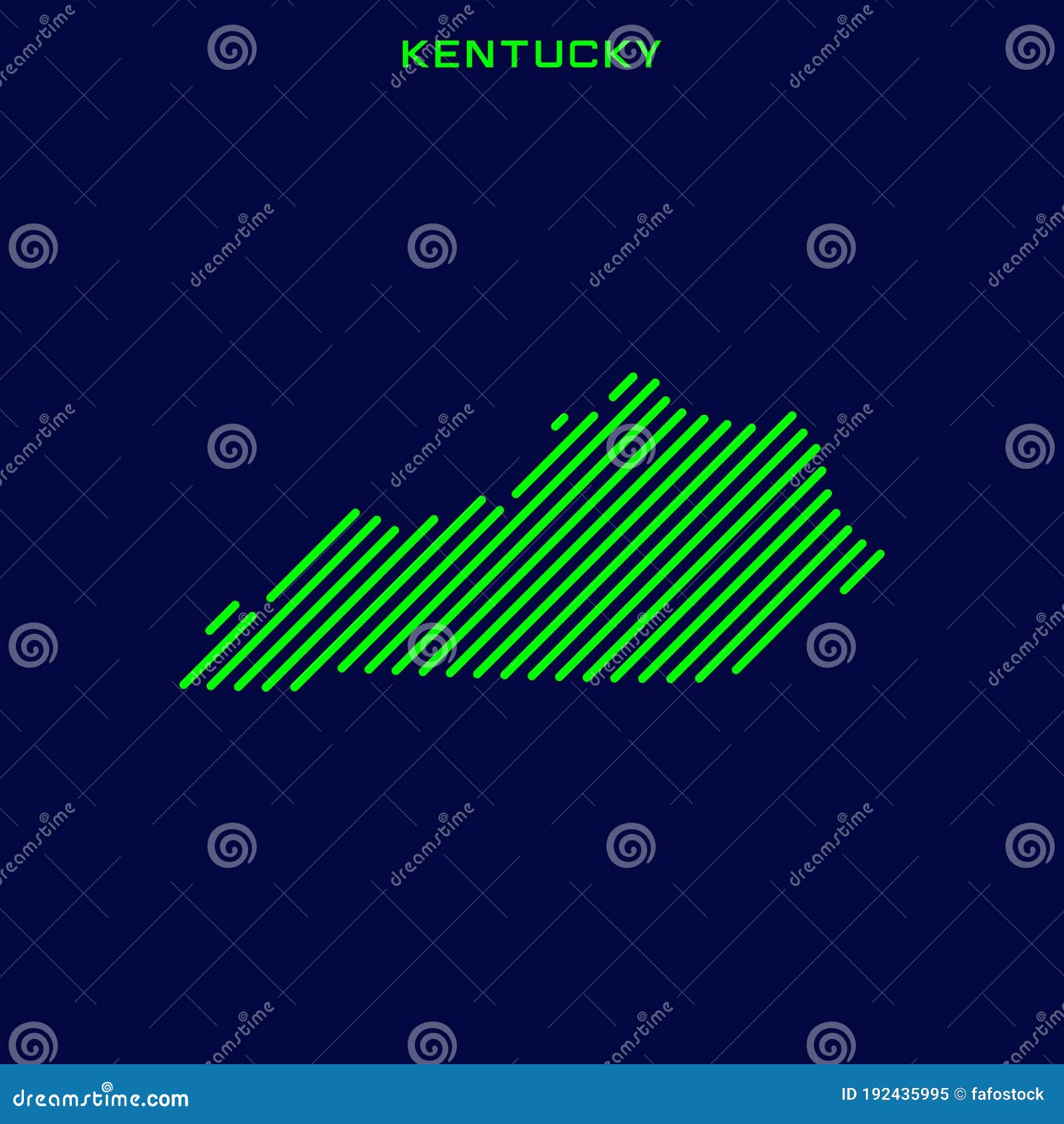 Striped Map of Kentucky Vector Design Template. Stock Vector ...