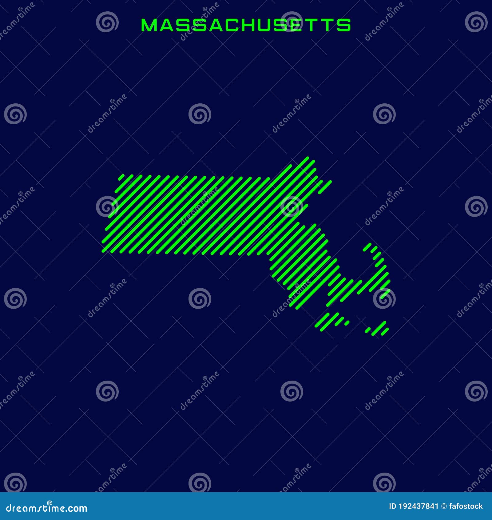 Massachusetts Vector Black Outline Polygonal Triangle Map ...