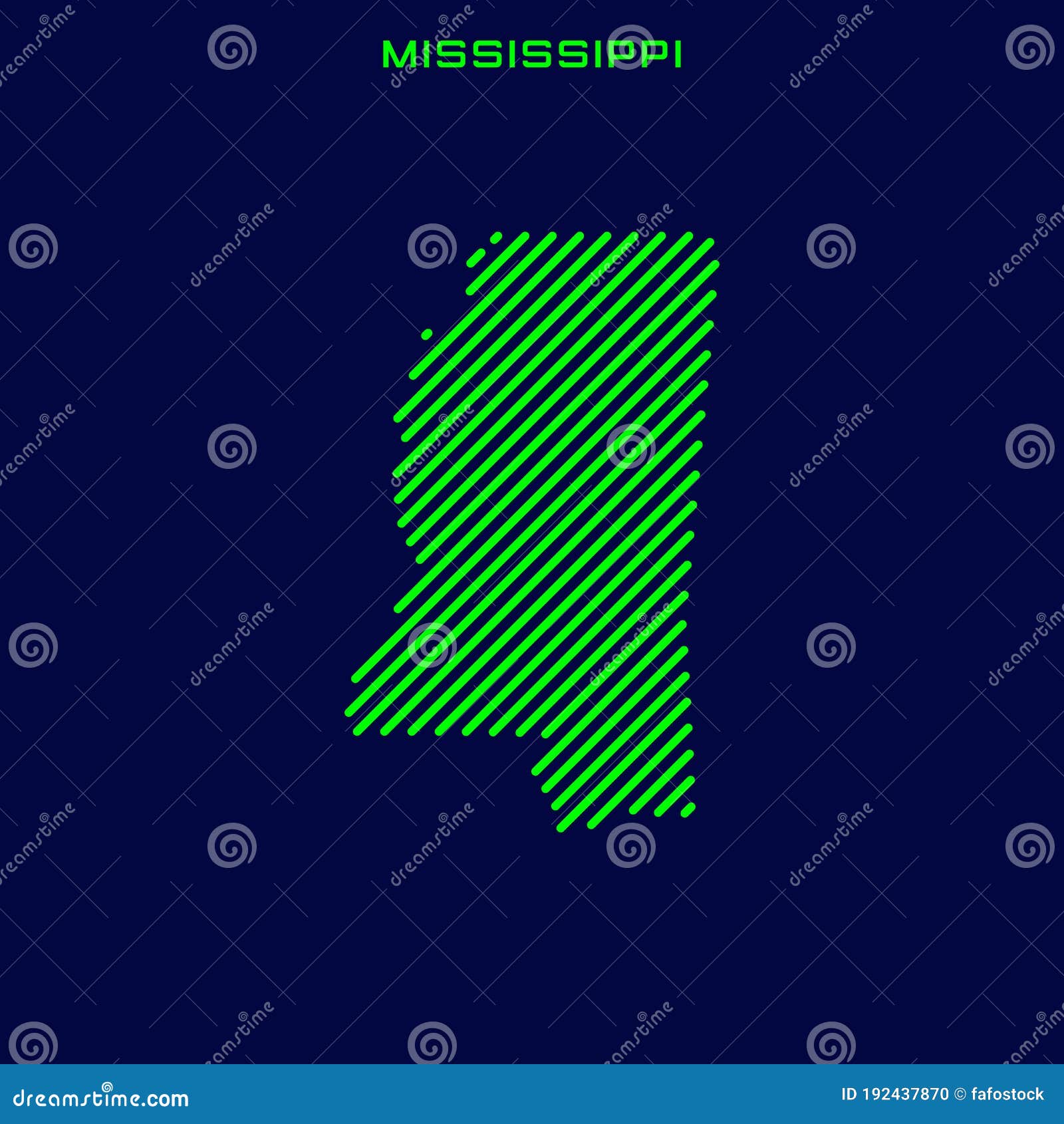 Mississippi Vector Map Isolated On White Background. Detailed ...