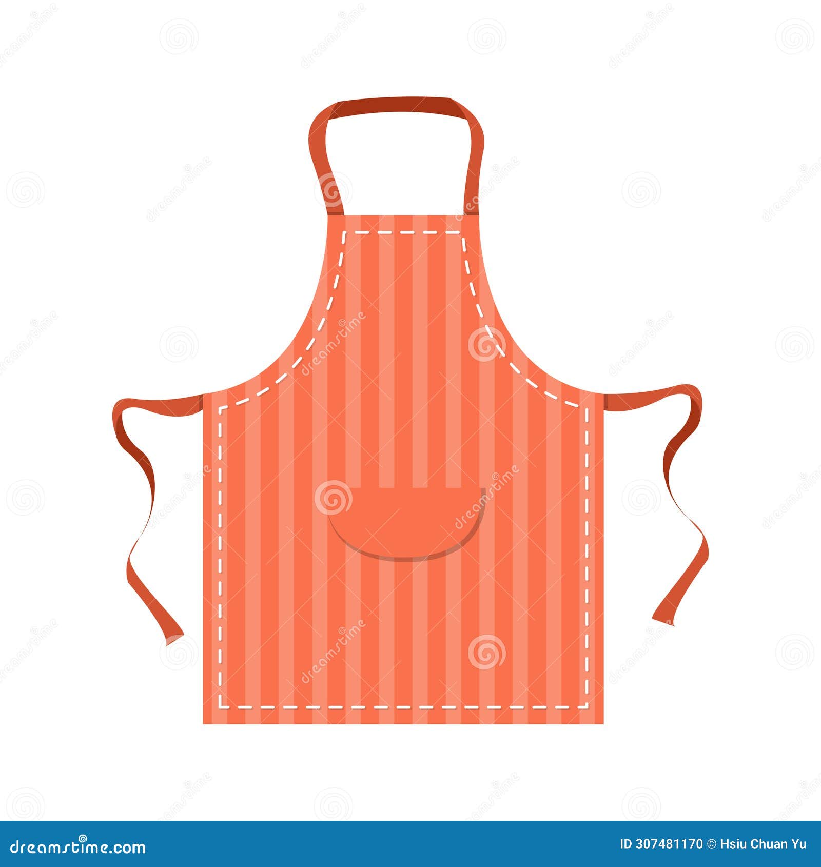 Striped Orange Apron Cartoon Illustration Stock Vector - Illustration ...