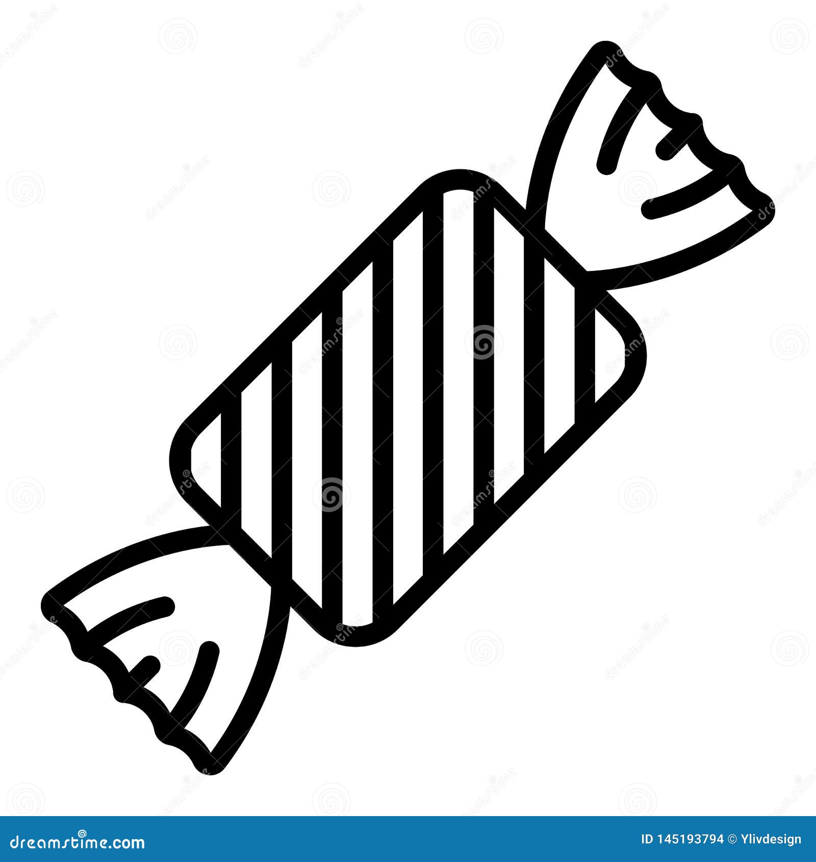 Striped Pack Toffee Icon, Outline Style Stock Vector - Illustration of ...