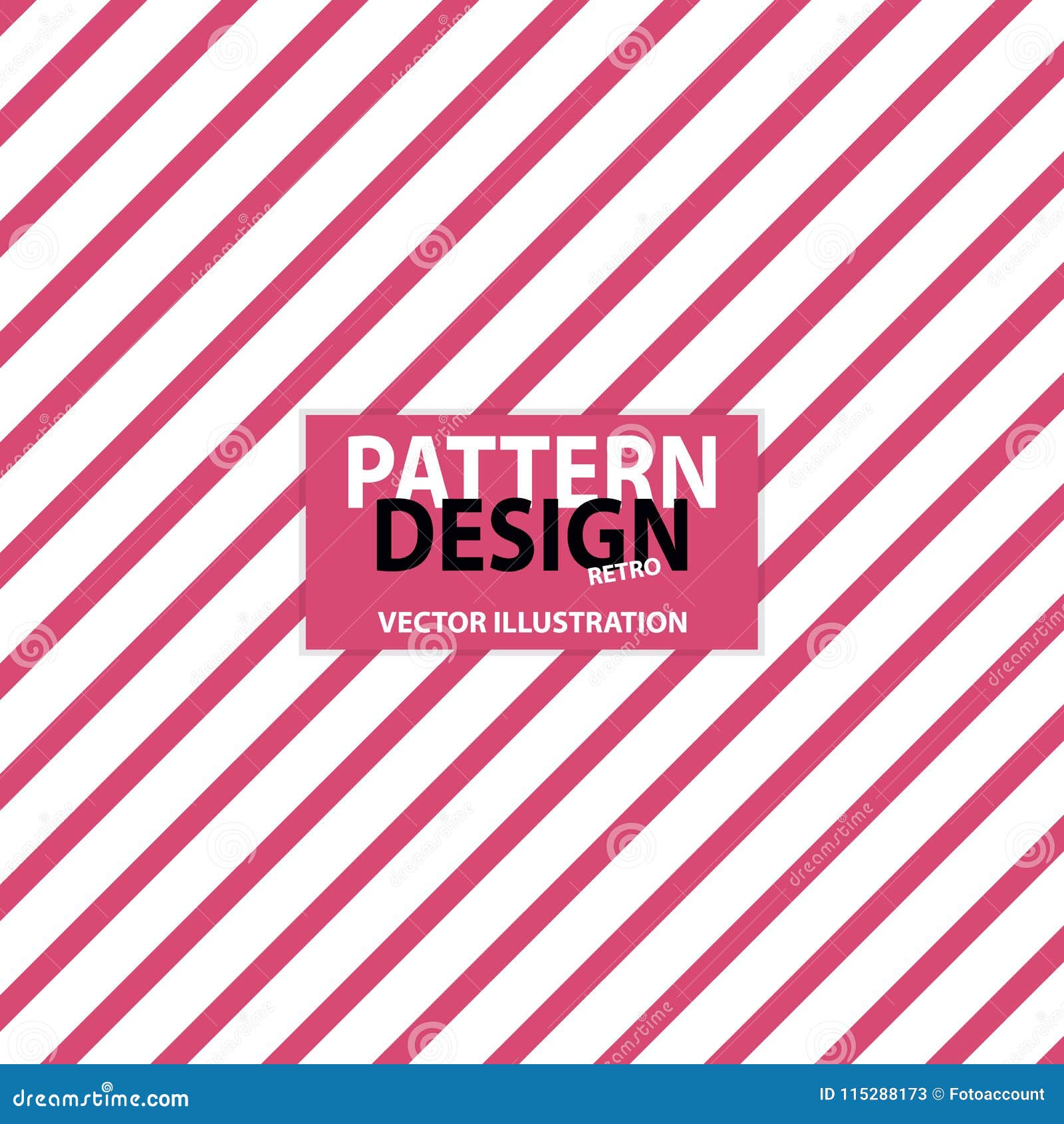 Striped Pattern Design - Retro Vector Illustration - Isolated on White ...