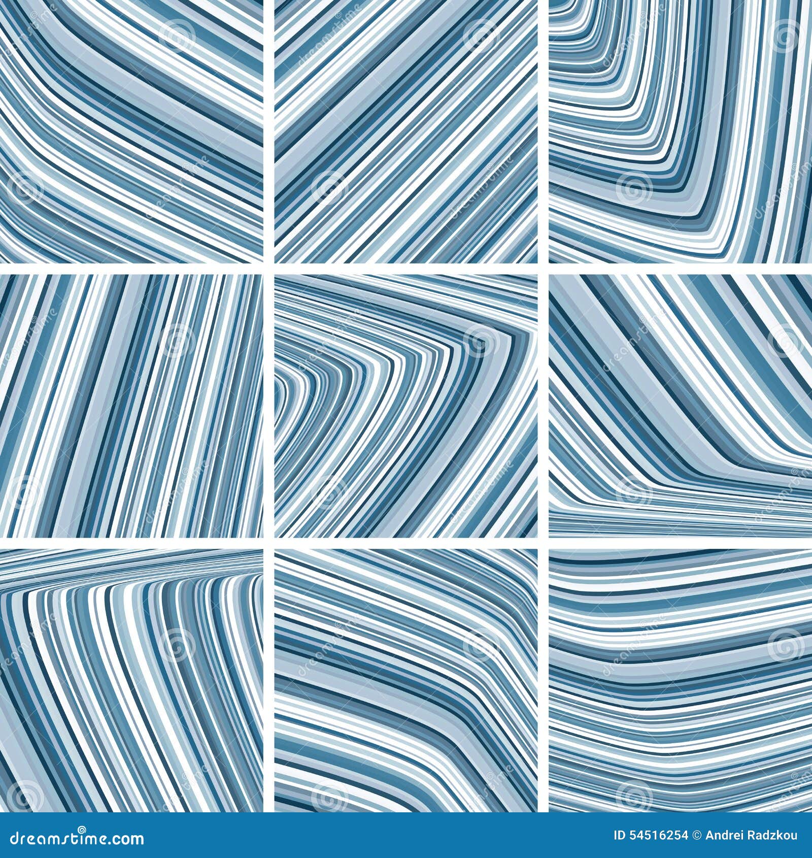 Striped Patterns with Blue and Grey Thin Stripes Stock Vector ...