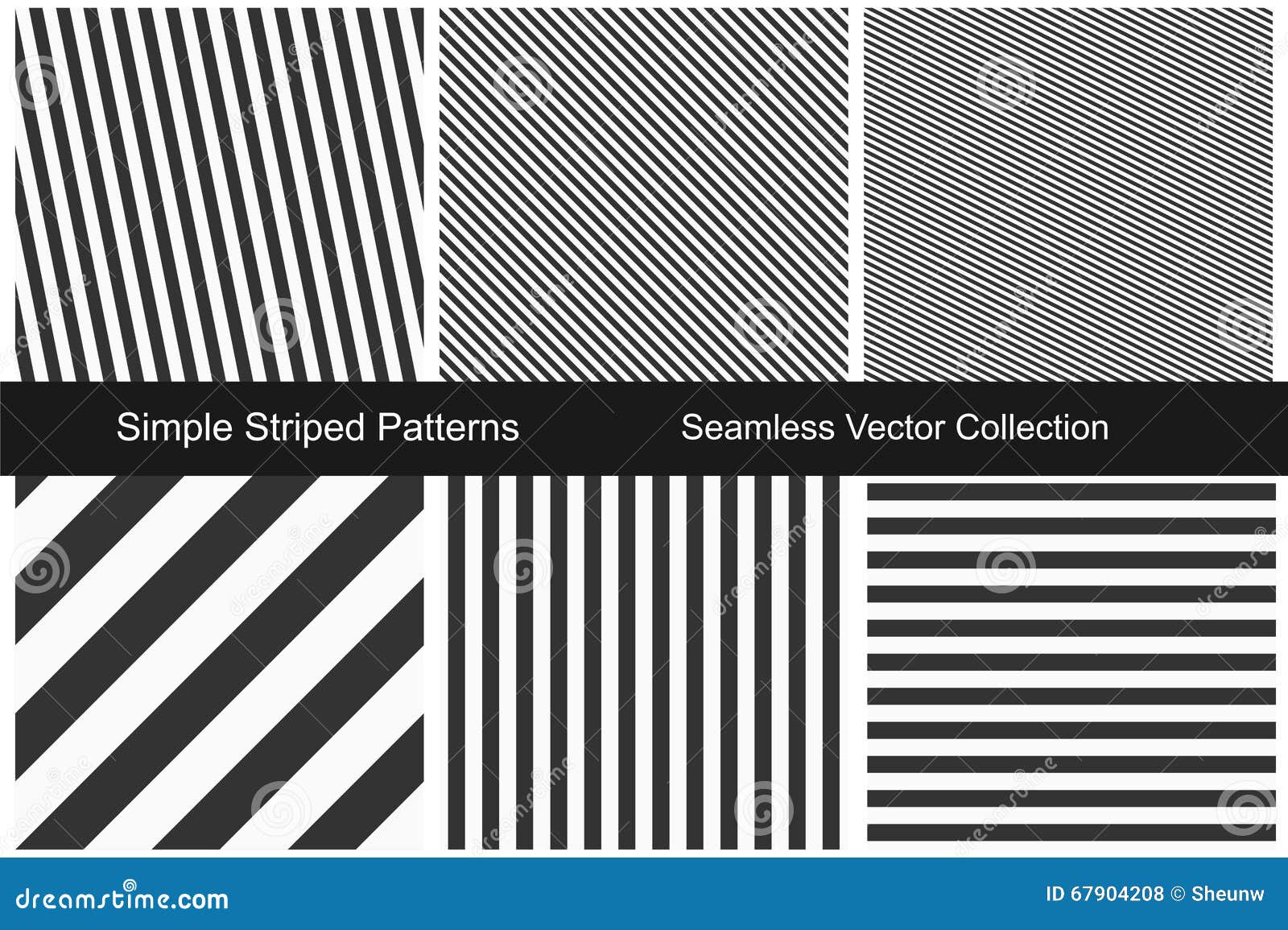 Striped Patterns. Seamless Vector Collection Stock Vector ...