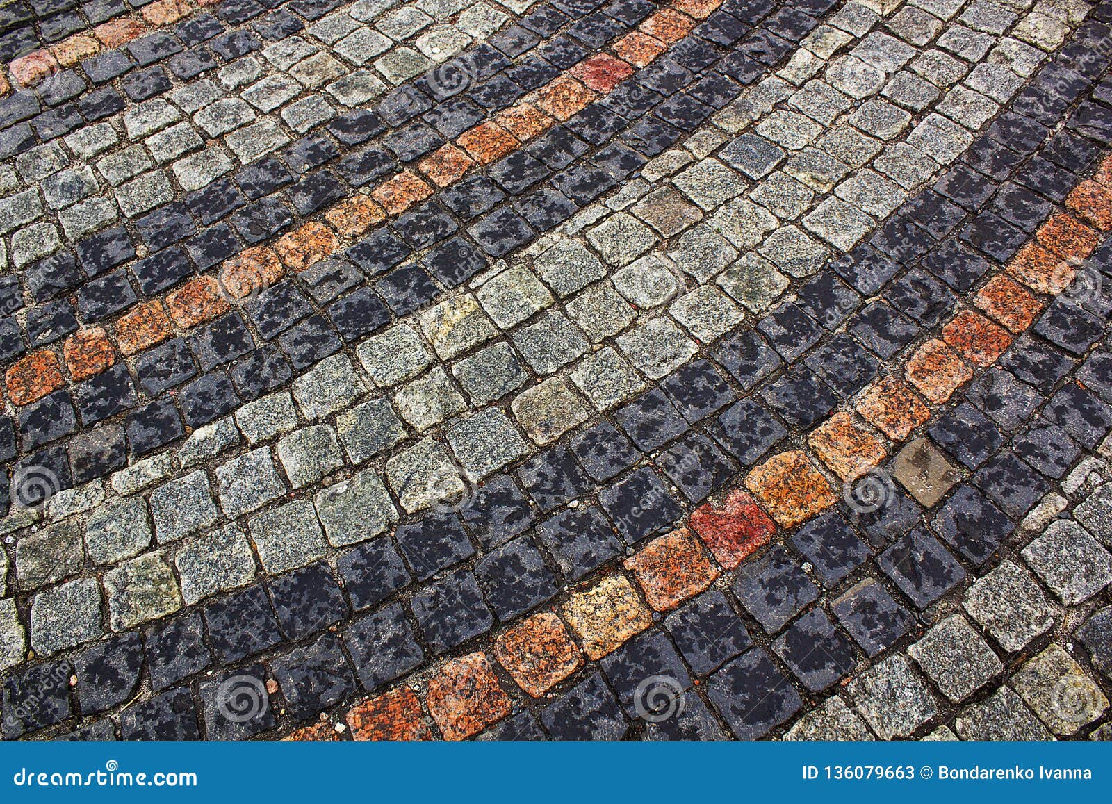 Striped Paving Cobbles Stones Mosaic Pattern Stock Image - Image of ...