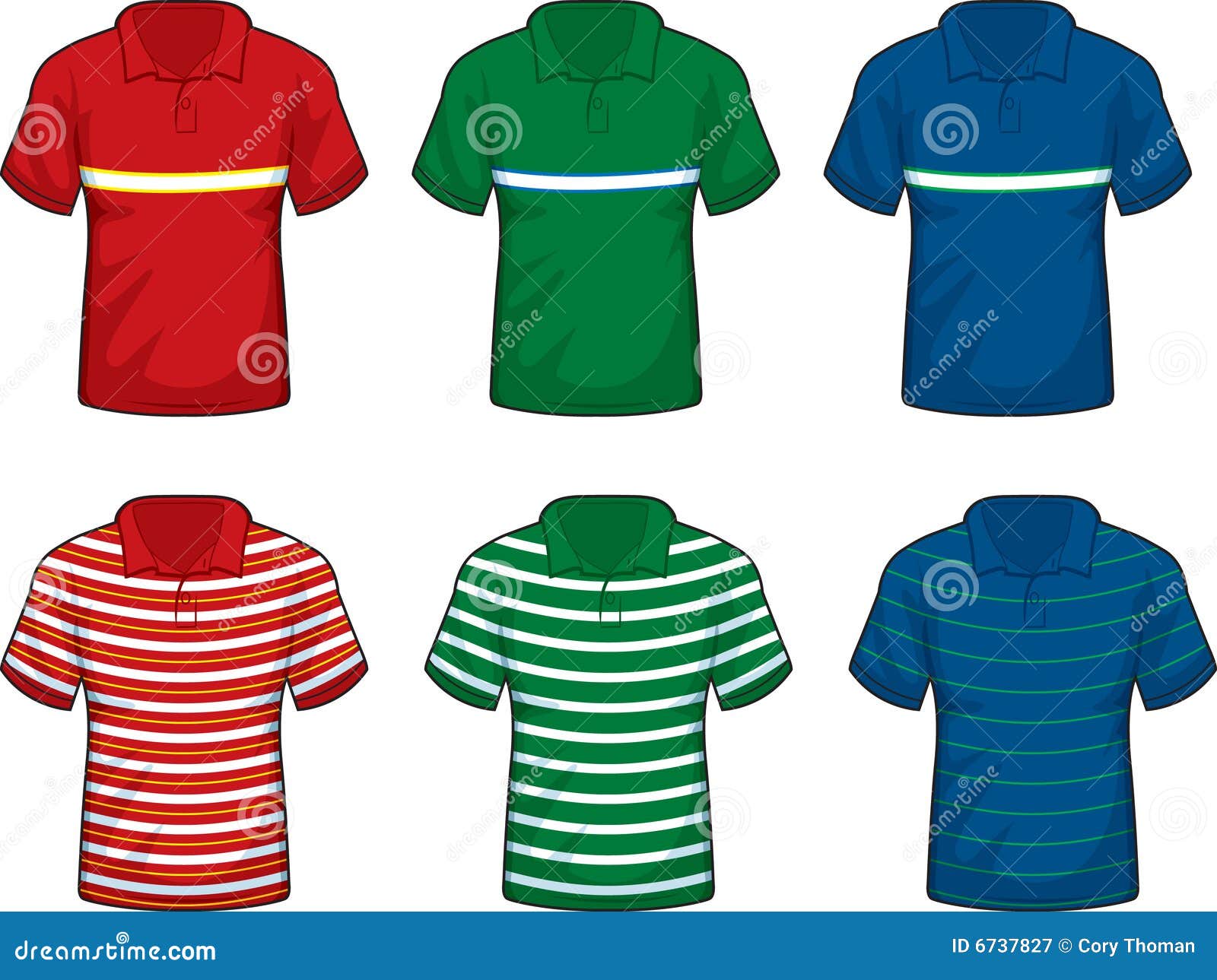 Striped Polo Shirts stock vector. Illustration of green - 6737827