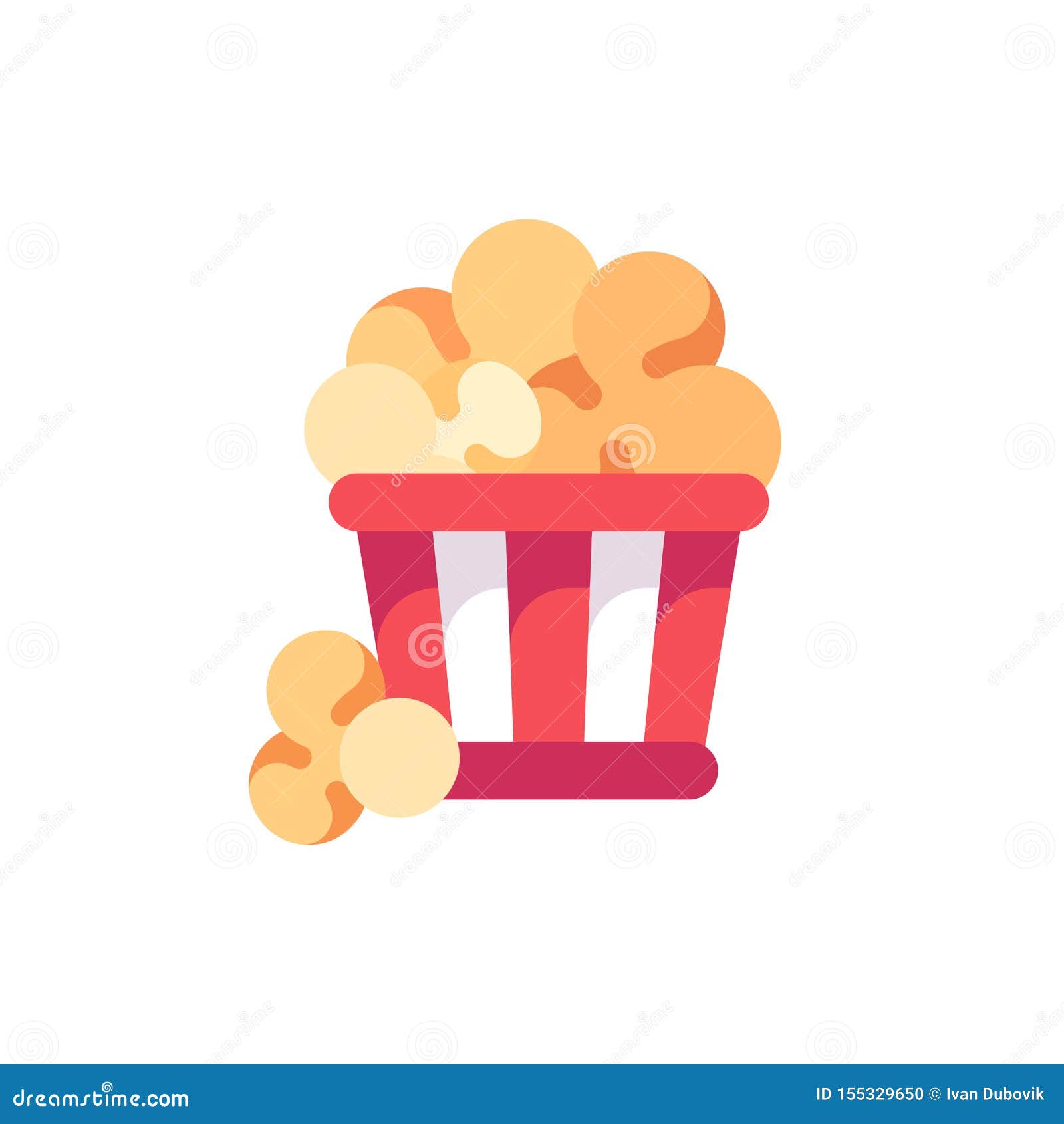 Red Striped Popcorn Bucket. Vector Popcorn Box. | CartoonDealer.com ...