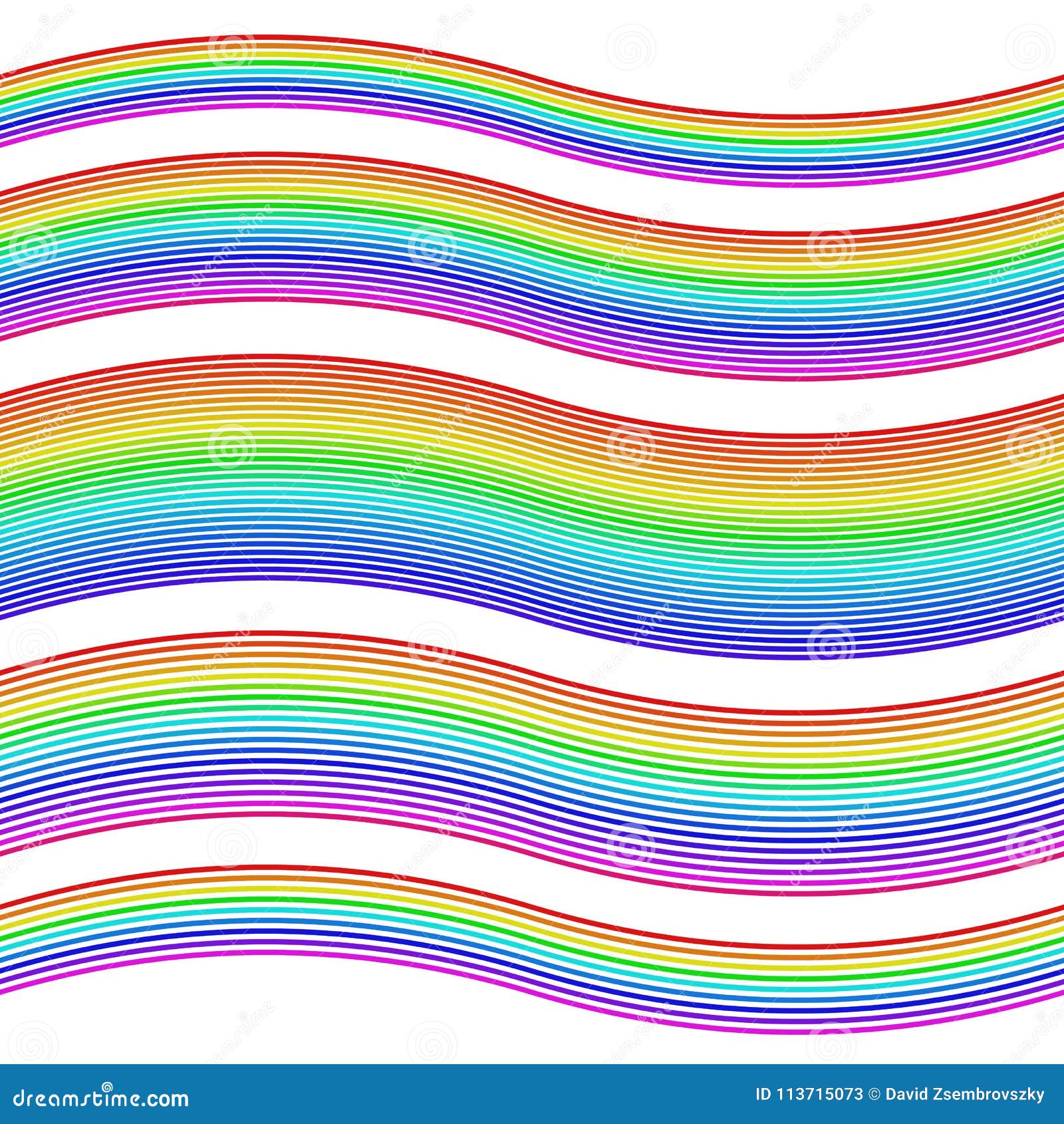 Striped Rainbow Waves - Design Element Set Stock Vector - Illustration ...