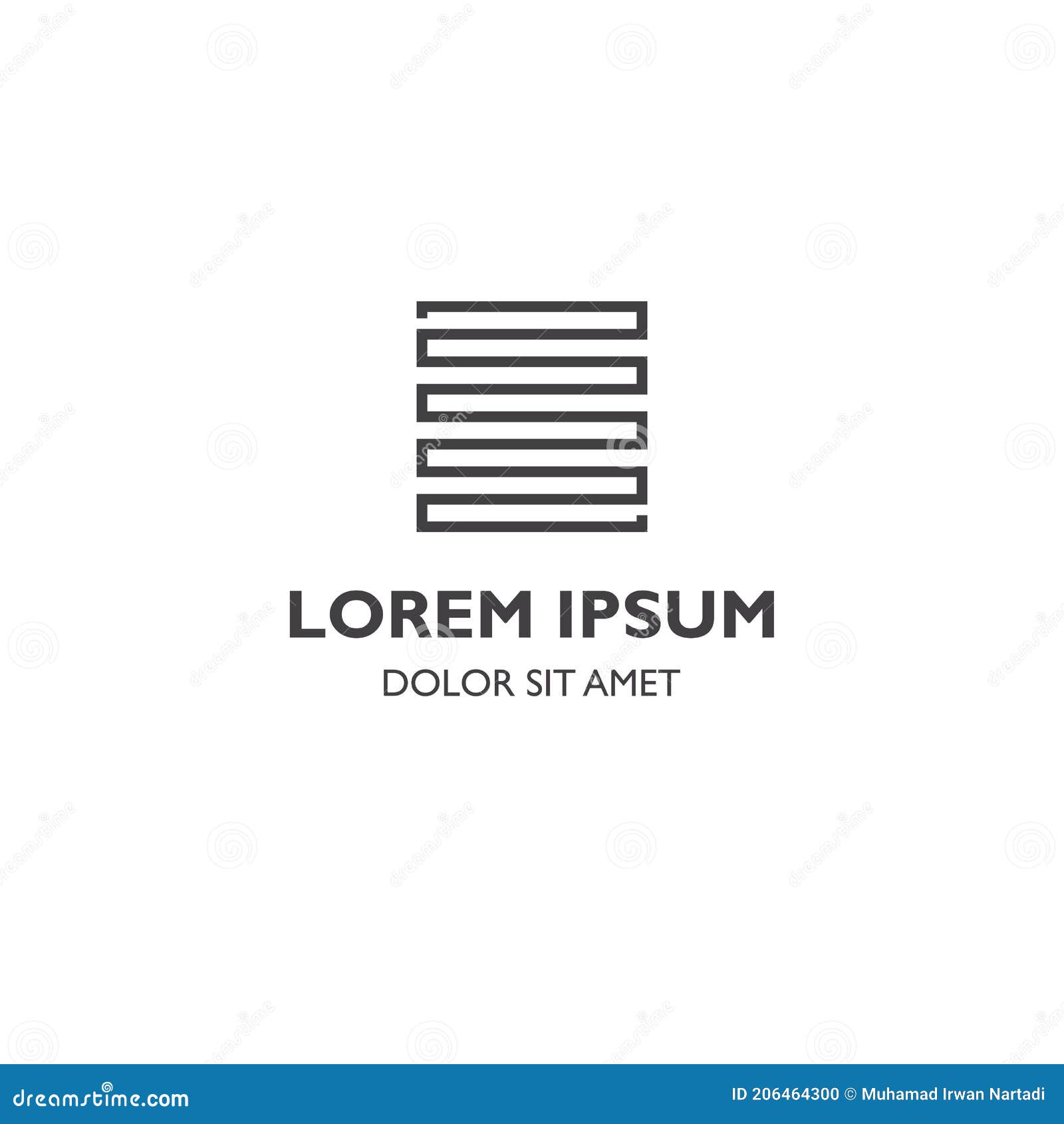 Striped Rectangular Line Connect Icon Element Template Stock Vector ...