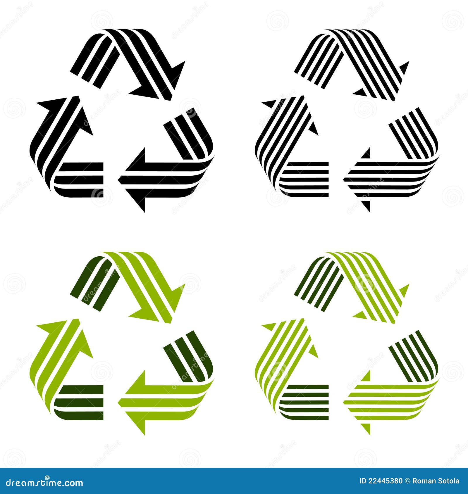 Striped recycle symbols stock vector. Illustration of ecology - 22445380