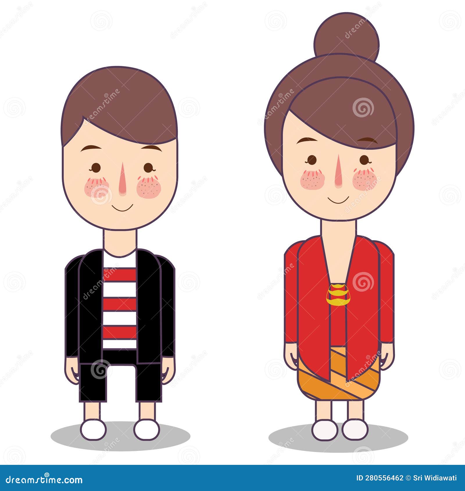 Striped And Red Color Traditional Dress Native Madura Tribe Form ... Striped And Red Color Traditional Dress Native Madura Tribe Form ...