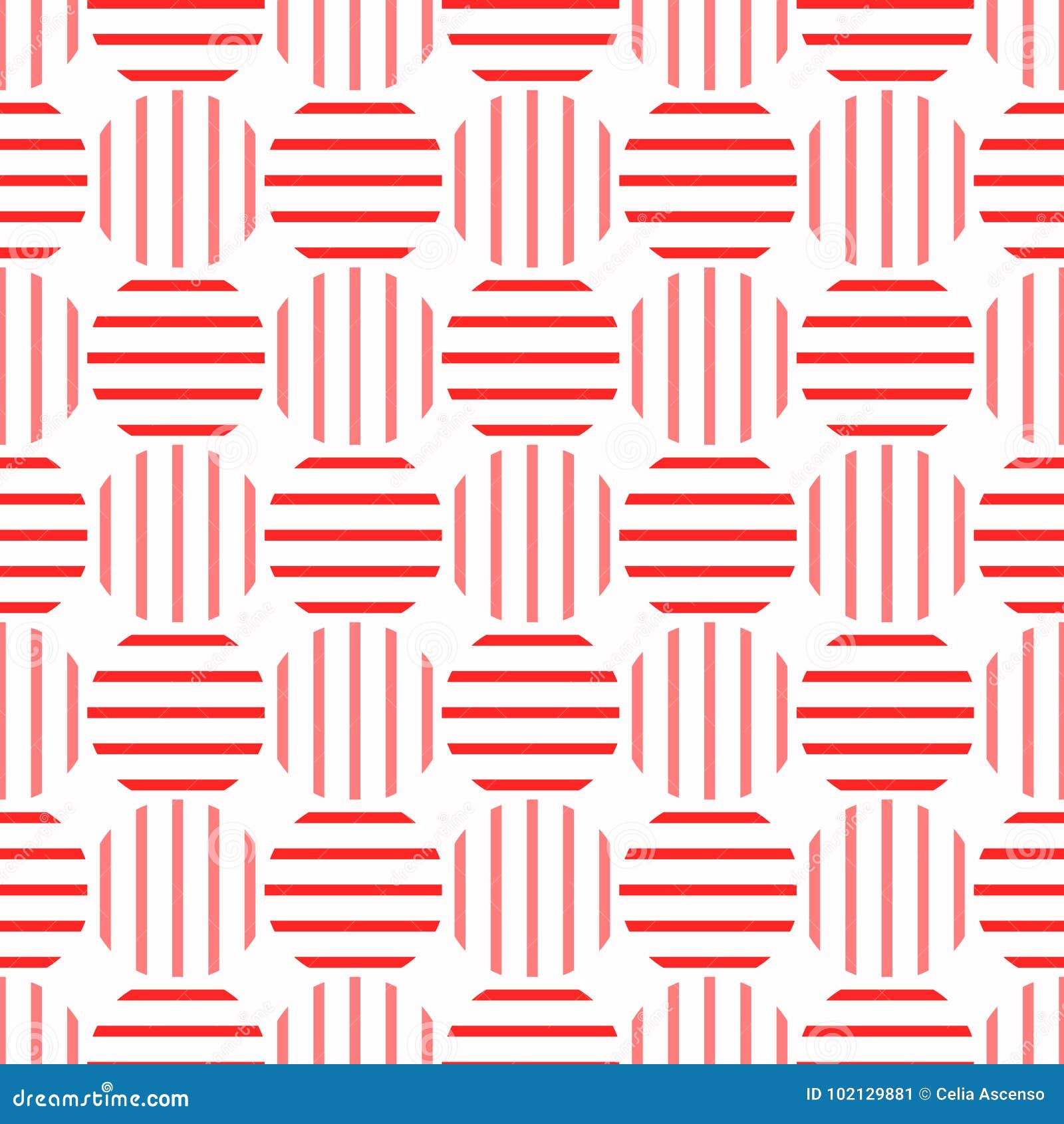 Striped Red Dots Seamless Pattern Stock Illustration - Illustration of ...