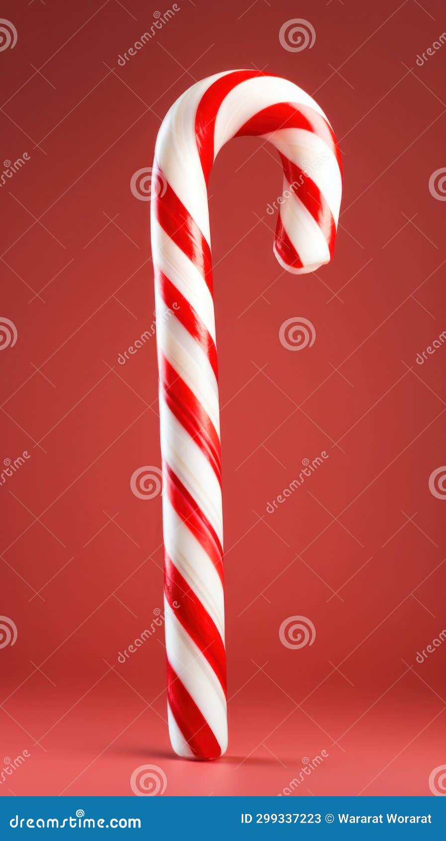 A Striped Red and White Candy Cane for a Food-themed Stock Illustration ...