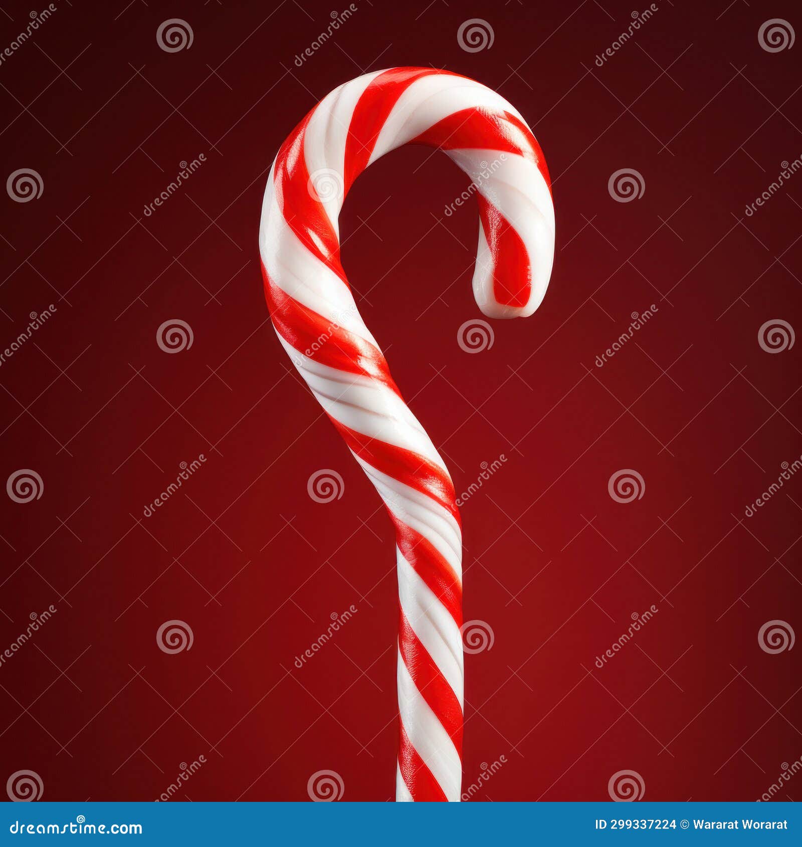 A Striped Red and White Candy Cane for a Food-themed Stock Illustration ...