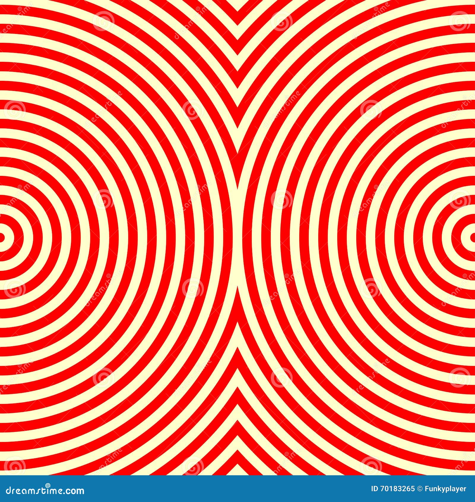Striped Red White Seamless Pattern. Abstract Repeat Round Waves Texture ...