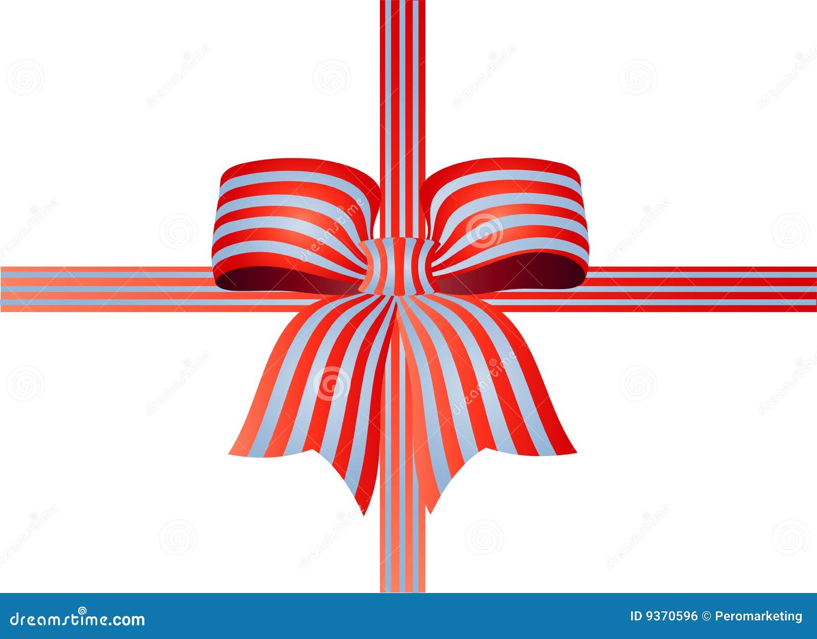 Striped Ribbon Bow stock vector. Illustration of gift - 9370596