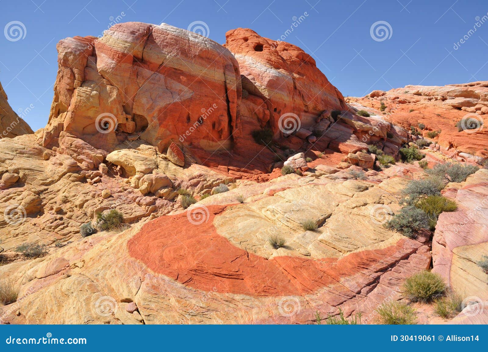 Striped Rock Sandstone Rock Formation Stock Image - Image of stripes ...