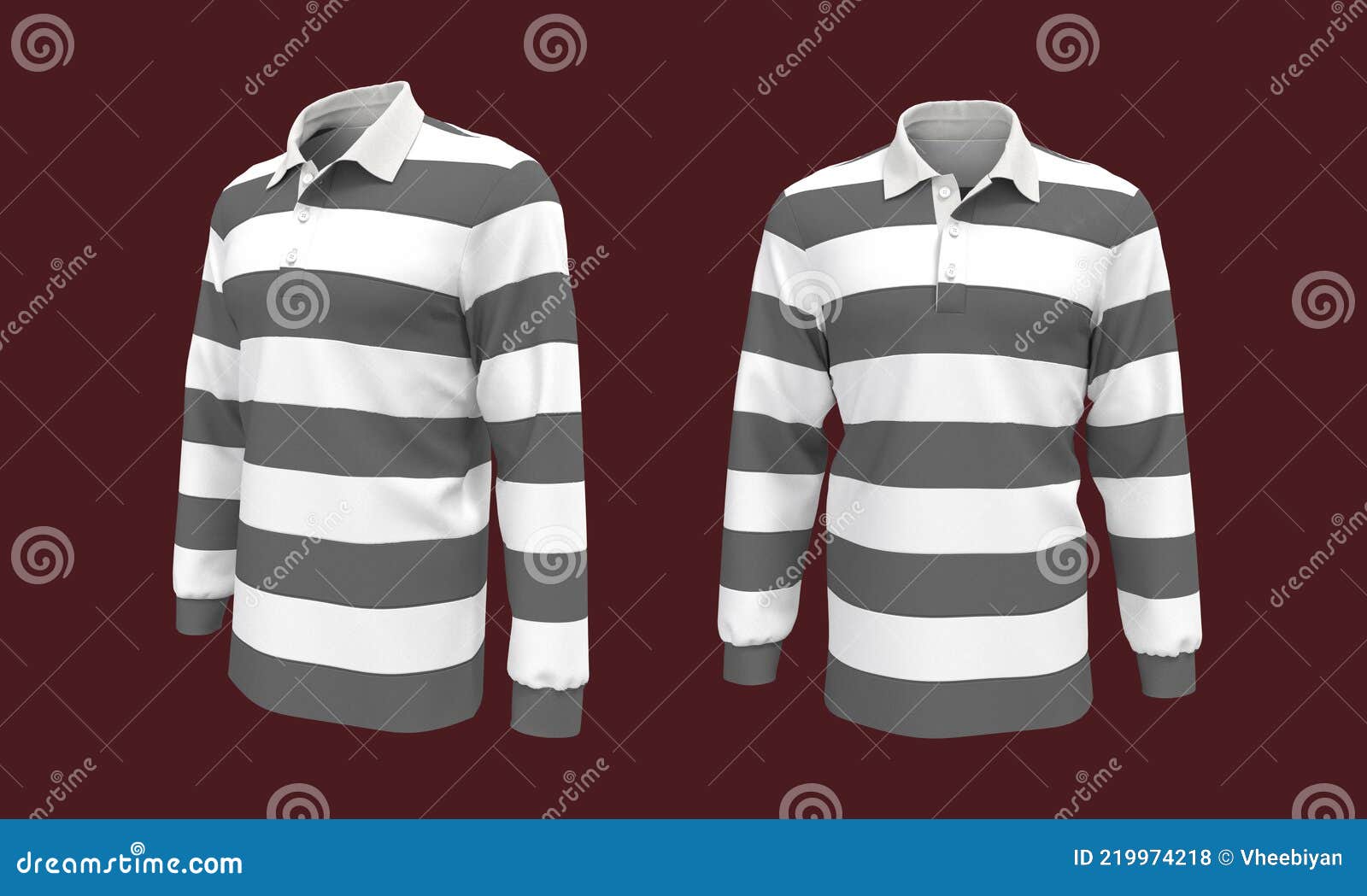 Striped Rugby Shirt Mock Up Stock Illustrations – 3 Striped Rugby Shirt ...