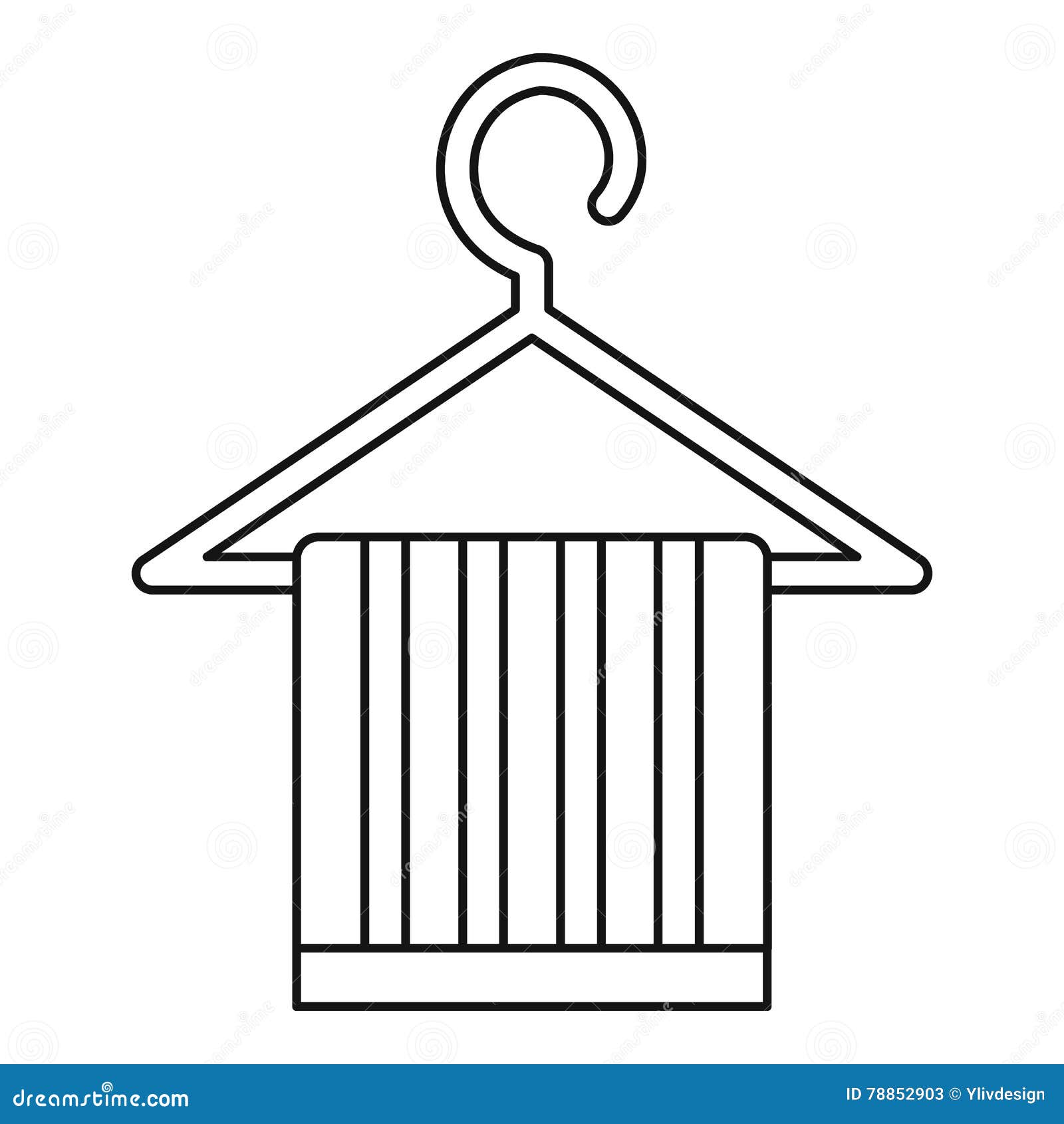 Striped Scarf on a Coat Hanger Icon, Outline Style Stock Vector ...