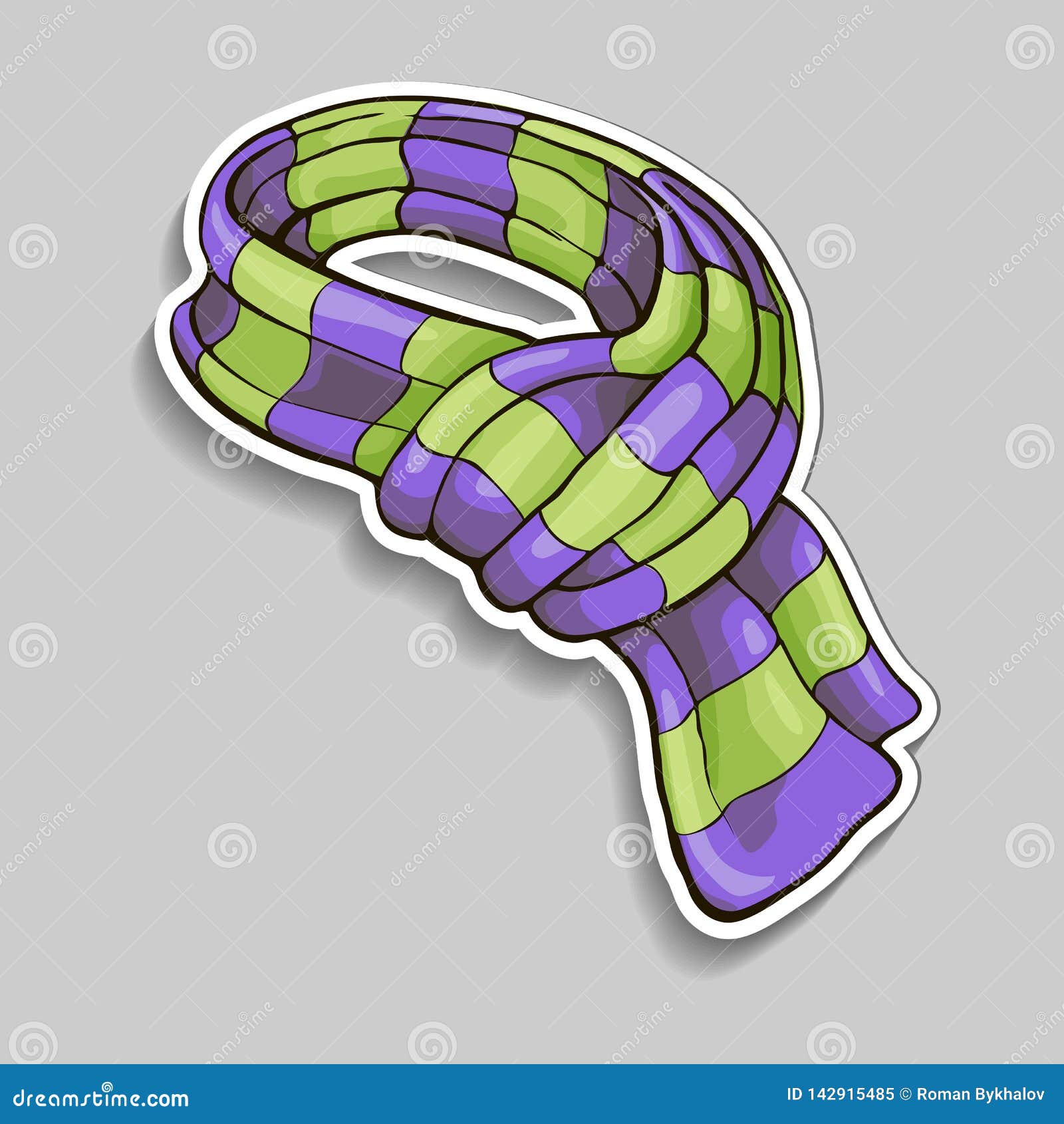 Striped Scarf Isolated. Winter Symbol. Vector Illustration ...