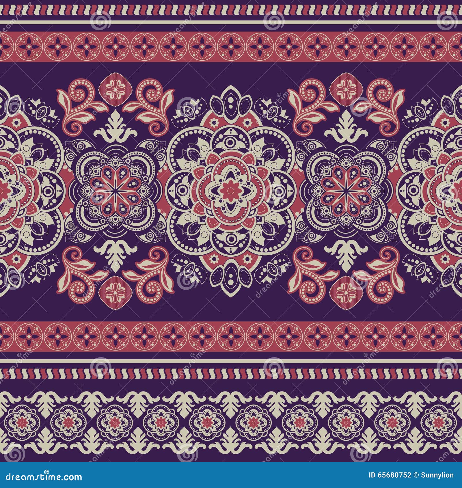 Striped Seamless Pattern. Floral Wallpaper Stock Vector - Illustration ...