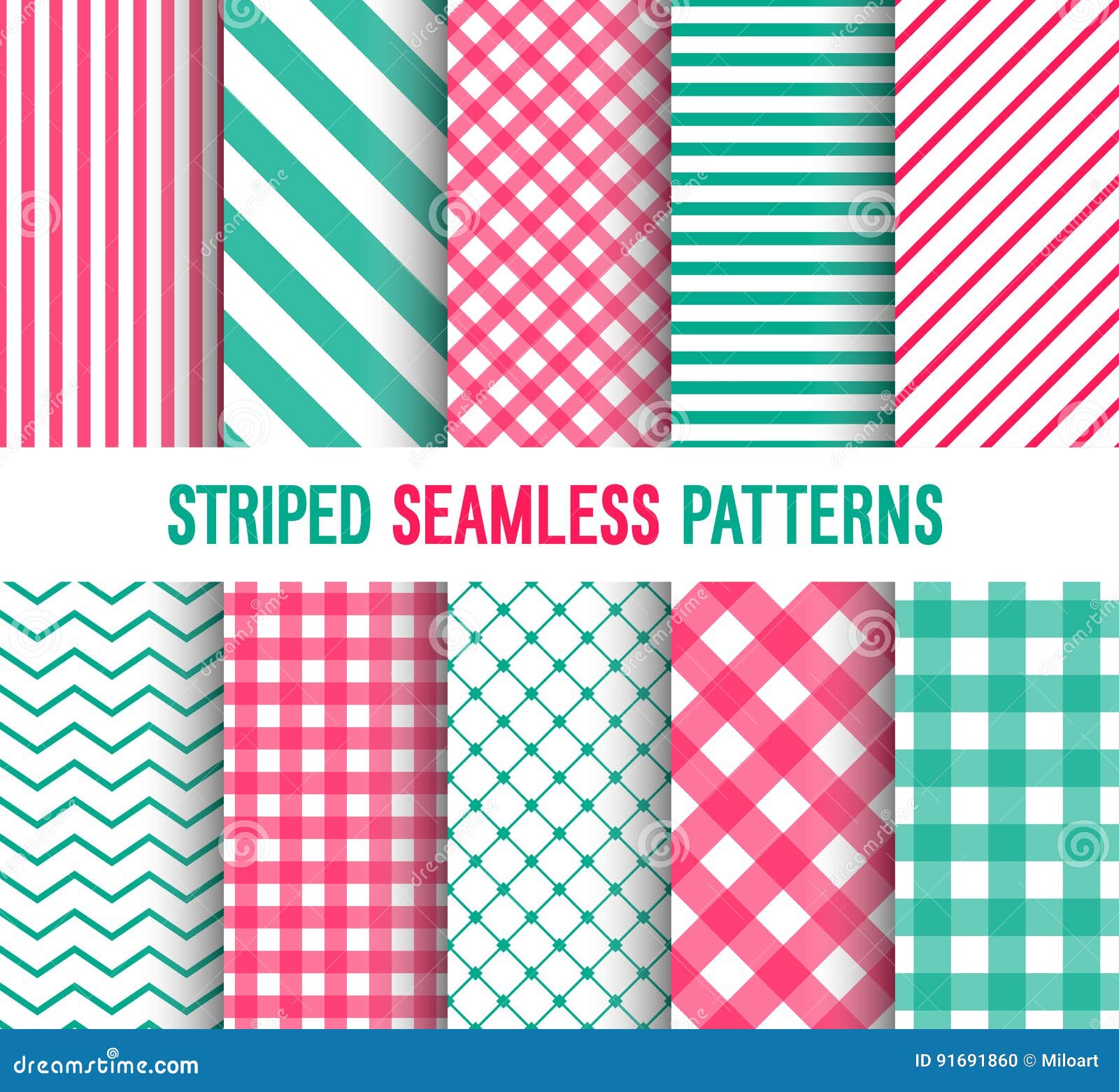 Striped Seamless Patterns Collection. Stock Vector - Illustration of ...