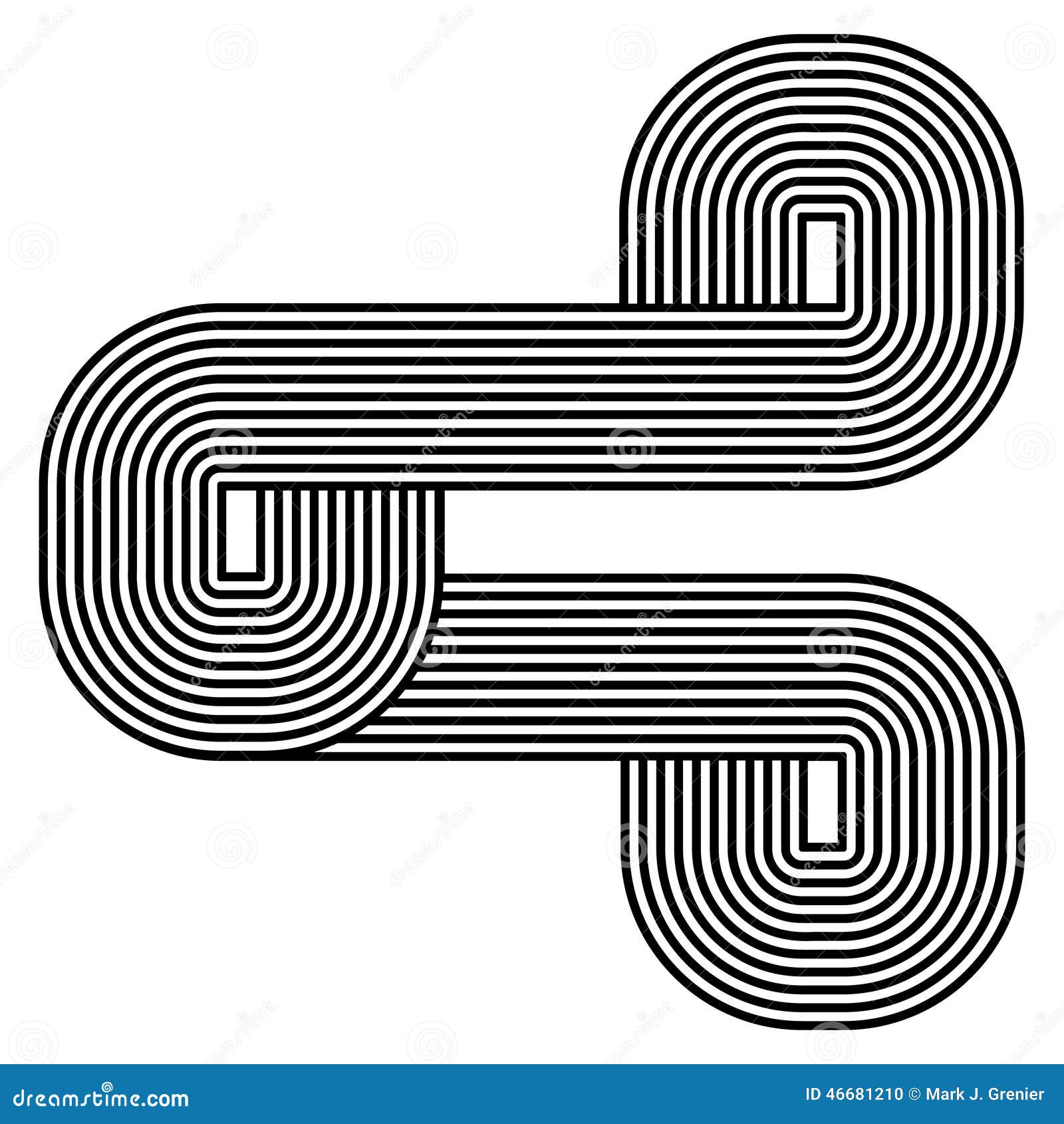 Striped Shapes stock vector. Illustration of decor, graphic - 46681210