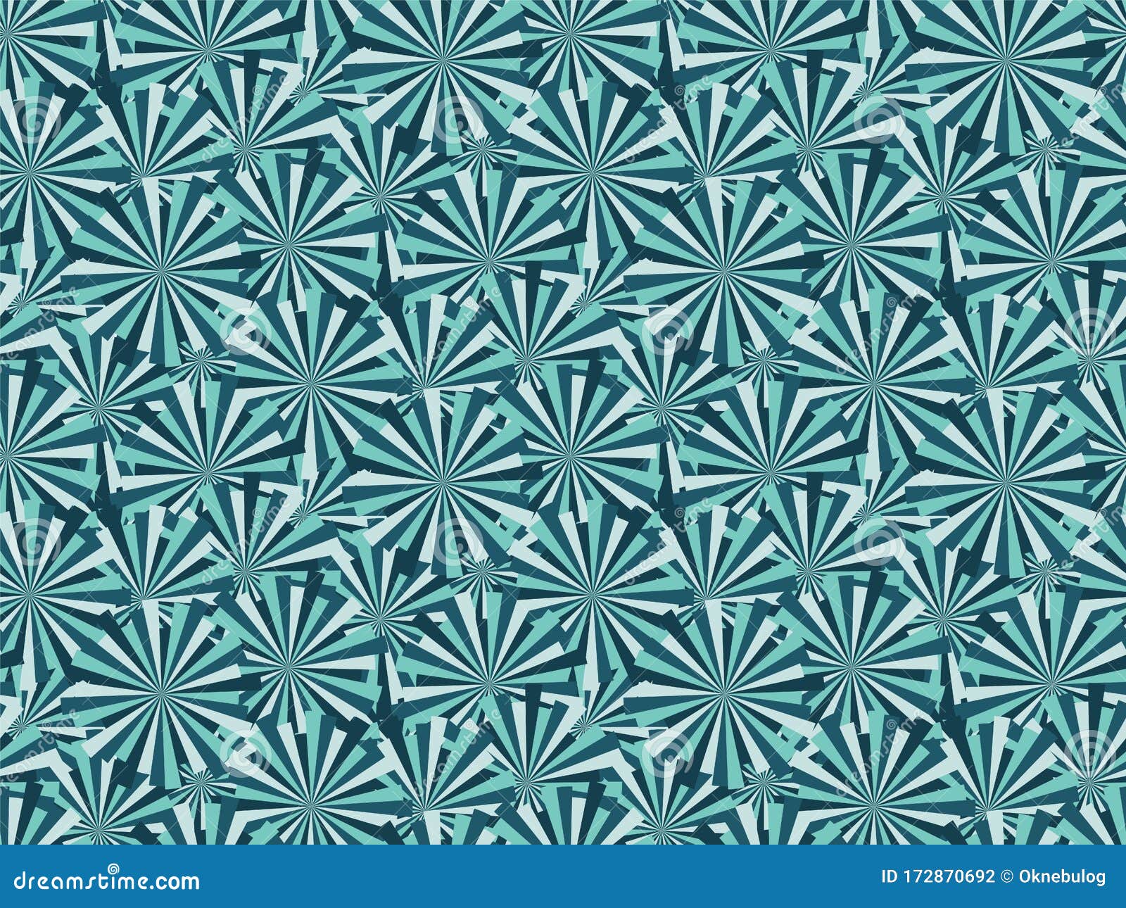 Striped Shapes with Rays. Abstract Geometric Seamless Pattern. Vector ...