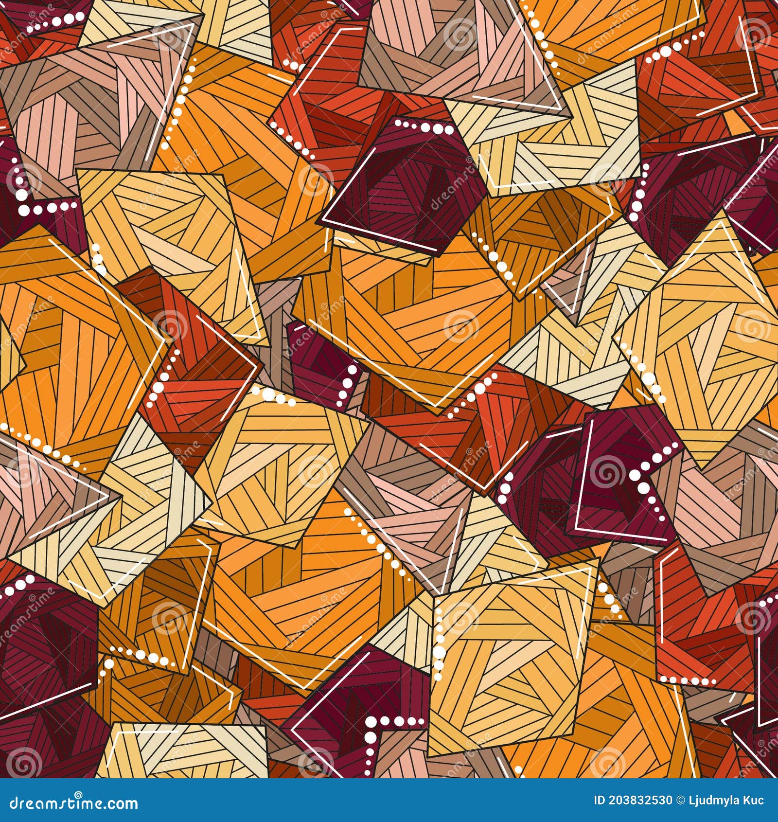 Striped Shapes Seamless Pattern Stock Illustration - Illustration of ...