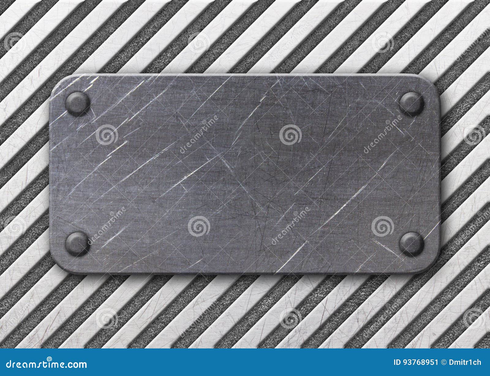 Striped Sheet Metal Frame, Template for Design Stock Illustration ...