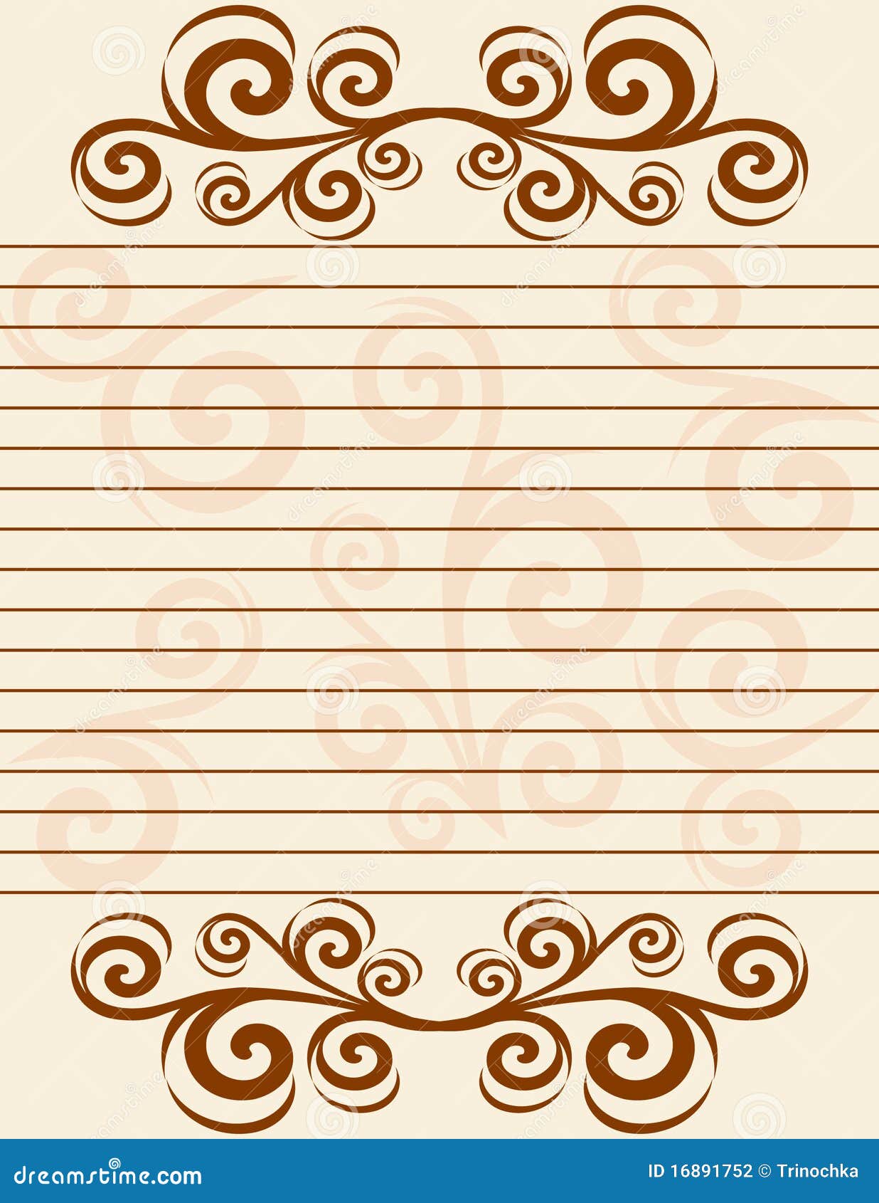 Striped Sheet of Paper with Stock Vector - Illustration of message ...