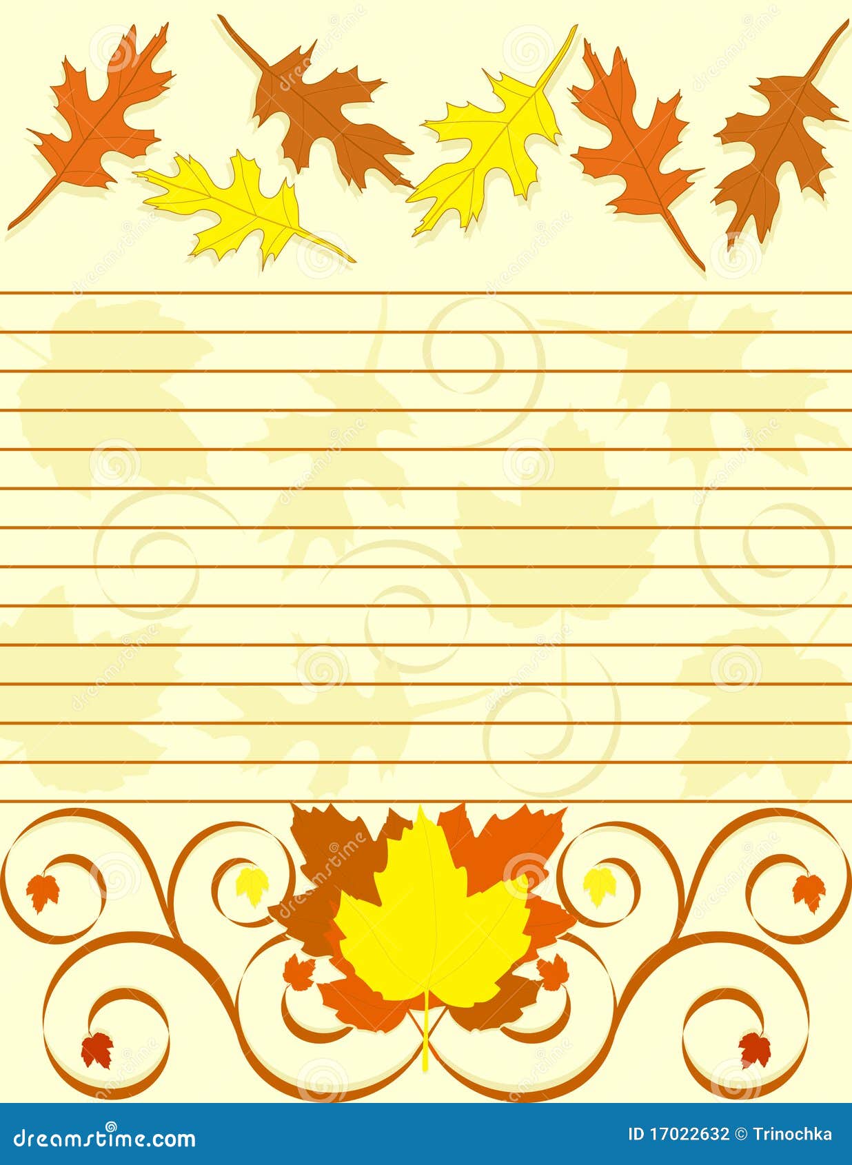 Striped Sheet of Paper with Decorate Border. Stock Vector ...