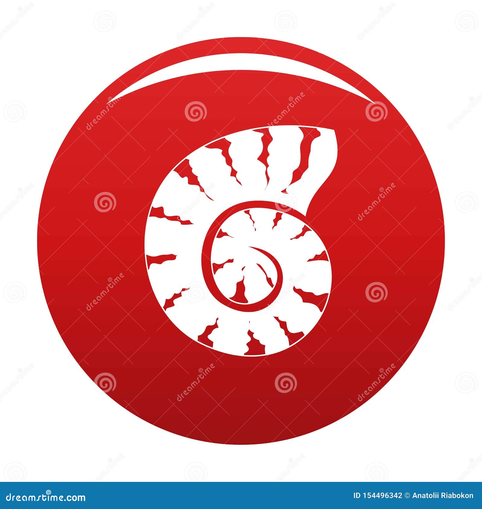 Striped Shell Icon Vector Red Stock Vector - Illustration of ocean ...