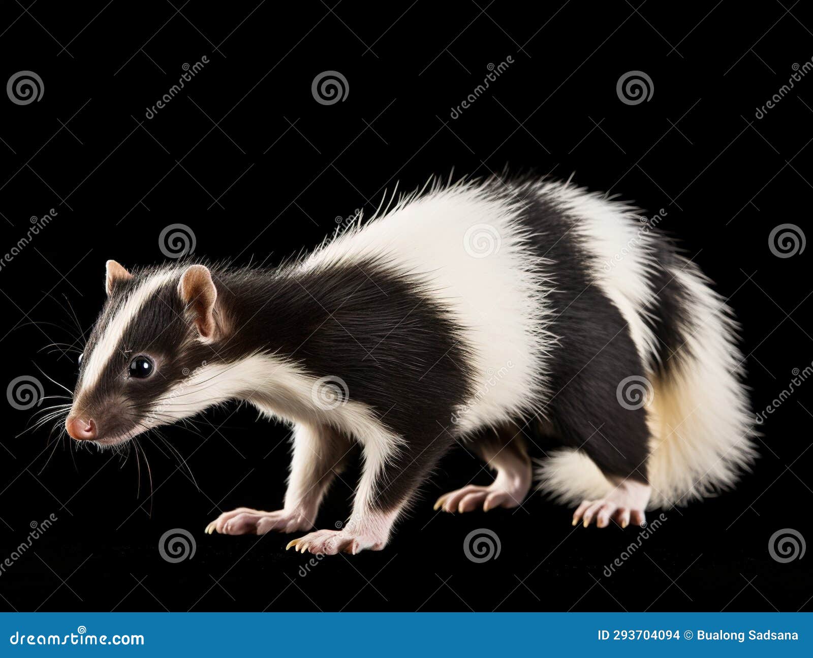 Striped Skunk Mephitis Mephitis Stock Illustration - Illustration of ...