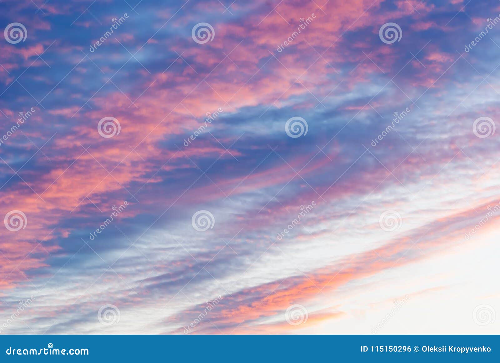 Striped sky at sunset stock photo. Image of nature, sunset - 115150296