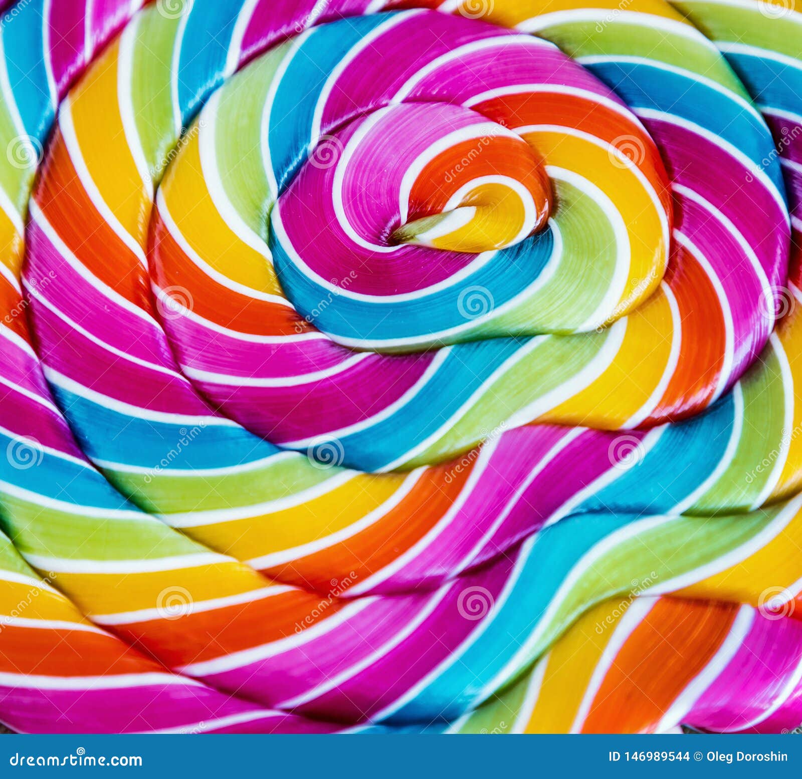 Striped Spiral Multi-color Lollipop Closeup Stock Photo - Image of ...