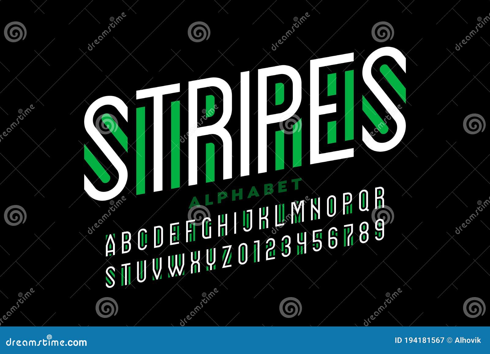 Striped style font stock vector. Illustration of modern - 194181567