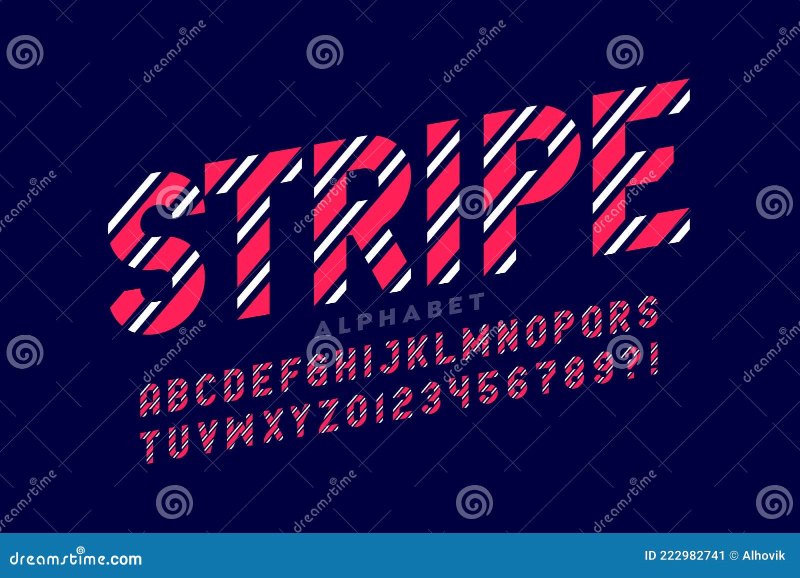 Striped style font stock vector. Illustration of flat - 222982741