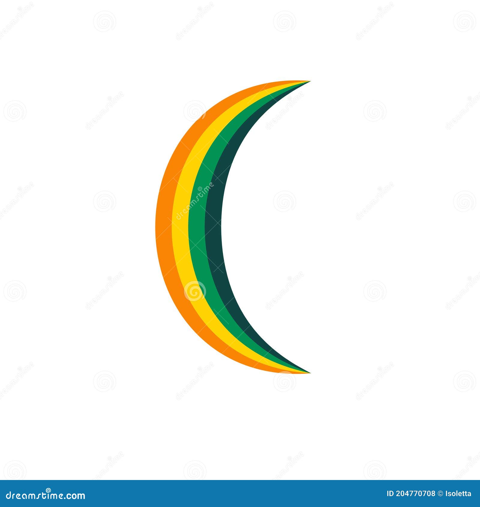 Striped Moon. Vector Illustration Stock Vector - Illustration of symbol ...