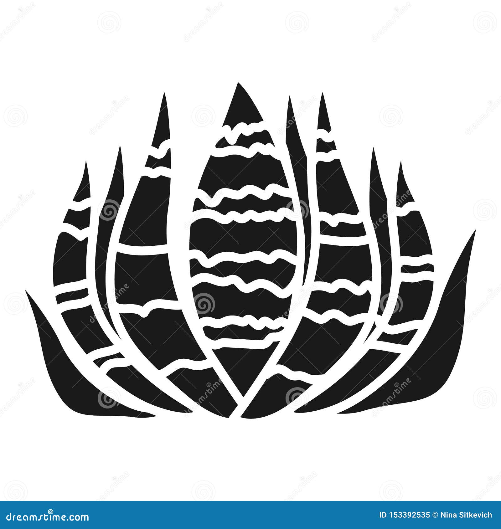 Striped Succulent Icon, Simple Style Stock Vector - Illustration of ...