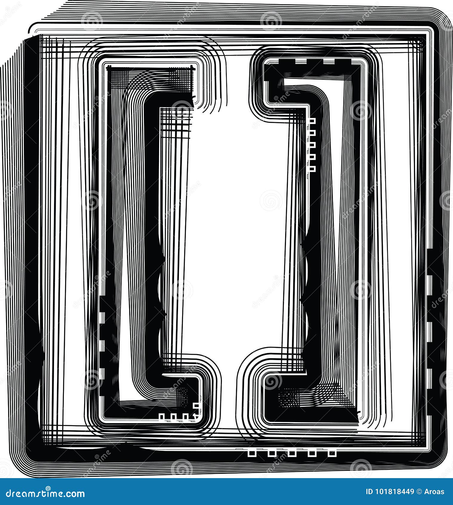 Striped Symbol stock vector. Illustration of freehand - 101818449