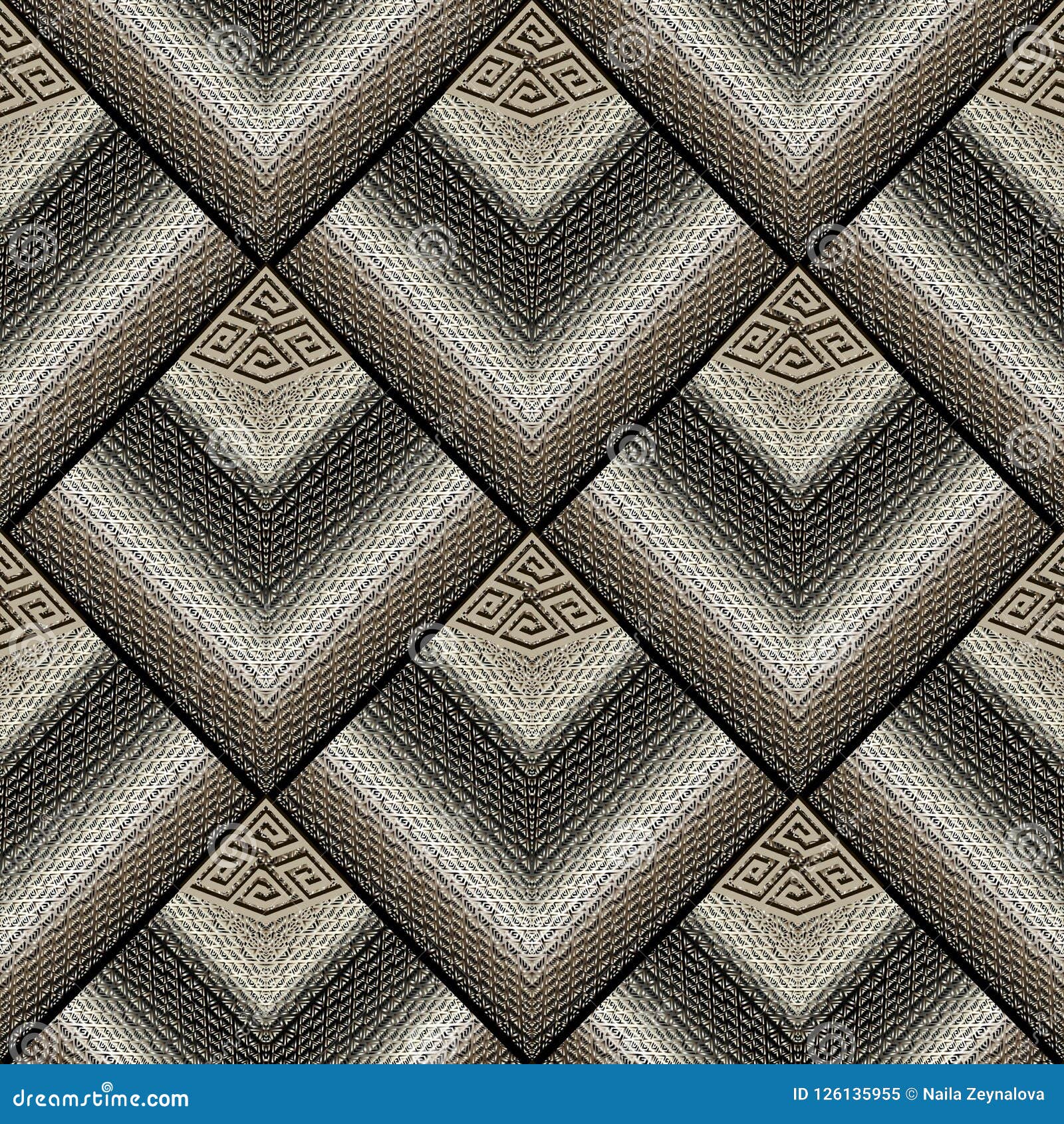 Striped Textured 3d Greek Vector Seamless Pattern. Abstract Geom Stock ... Striped Textured 3d Greek Vector Seamless Pattern. Abstract Geom Stock ...