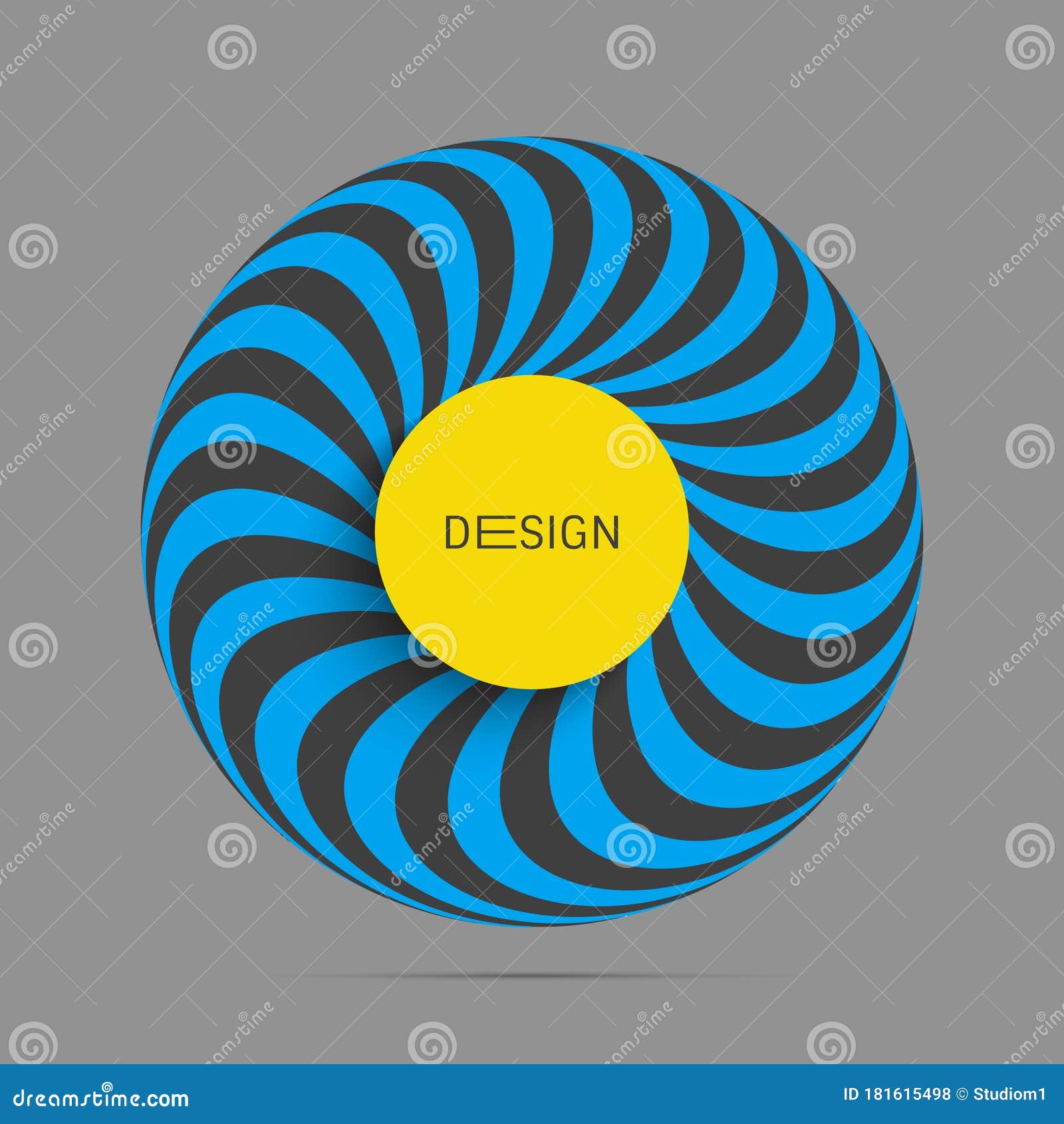 Striped Torus. Abstract Design Element. Optical Art Stock Vector ...