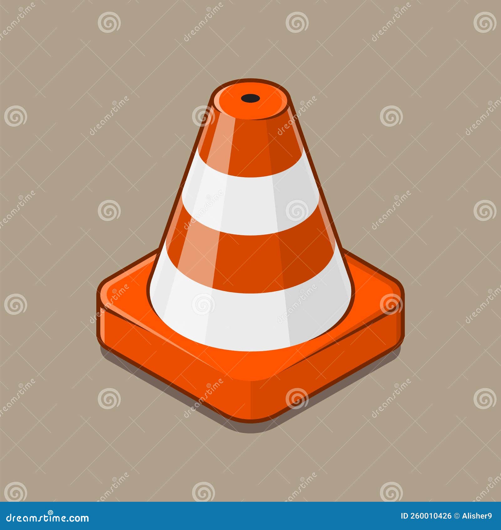 Striped traffic cone stock vector. Illustration of mark - 260010426