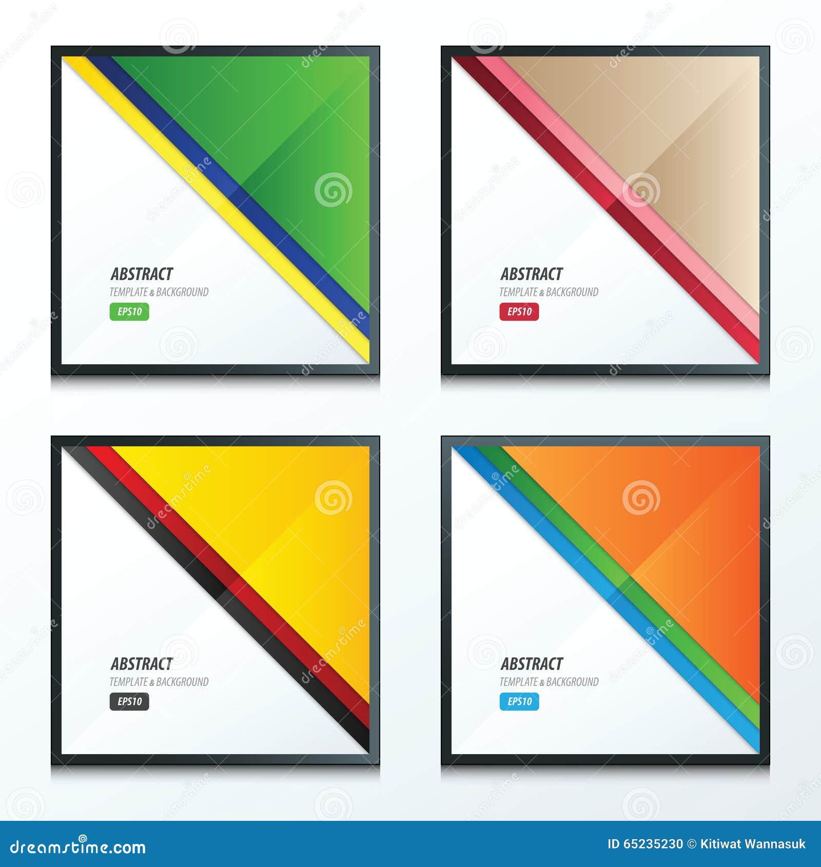 Striped Triangle Template Design Set Stock Vector - Illustration of ...