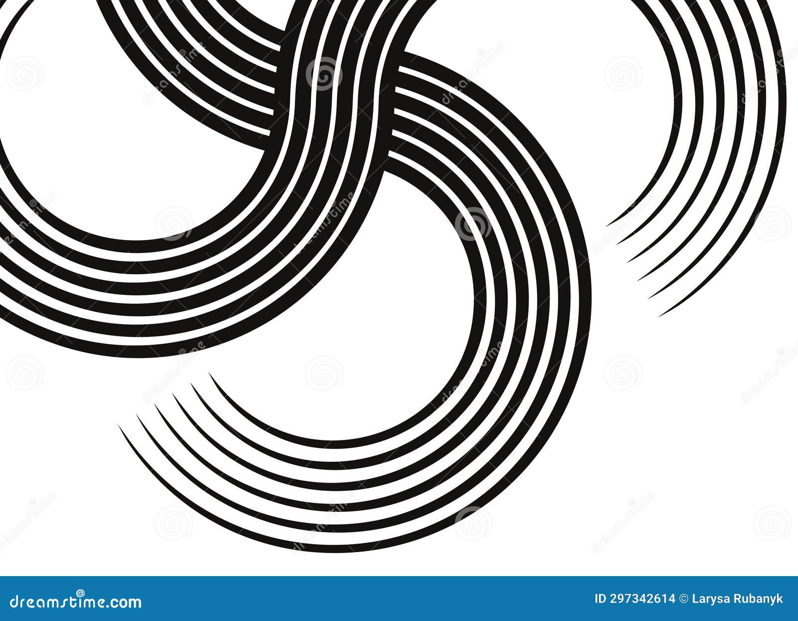 Striped Vector Pattern in Retro Style. of Black Curved Lines on a White ...