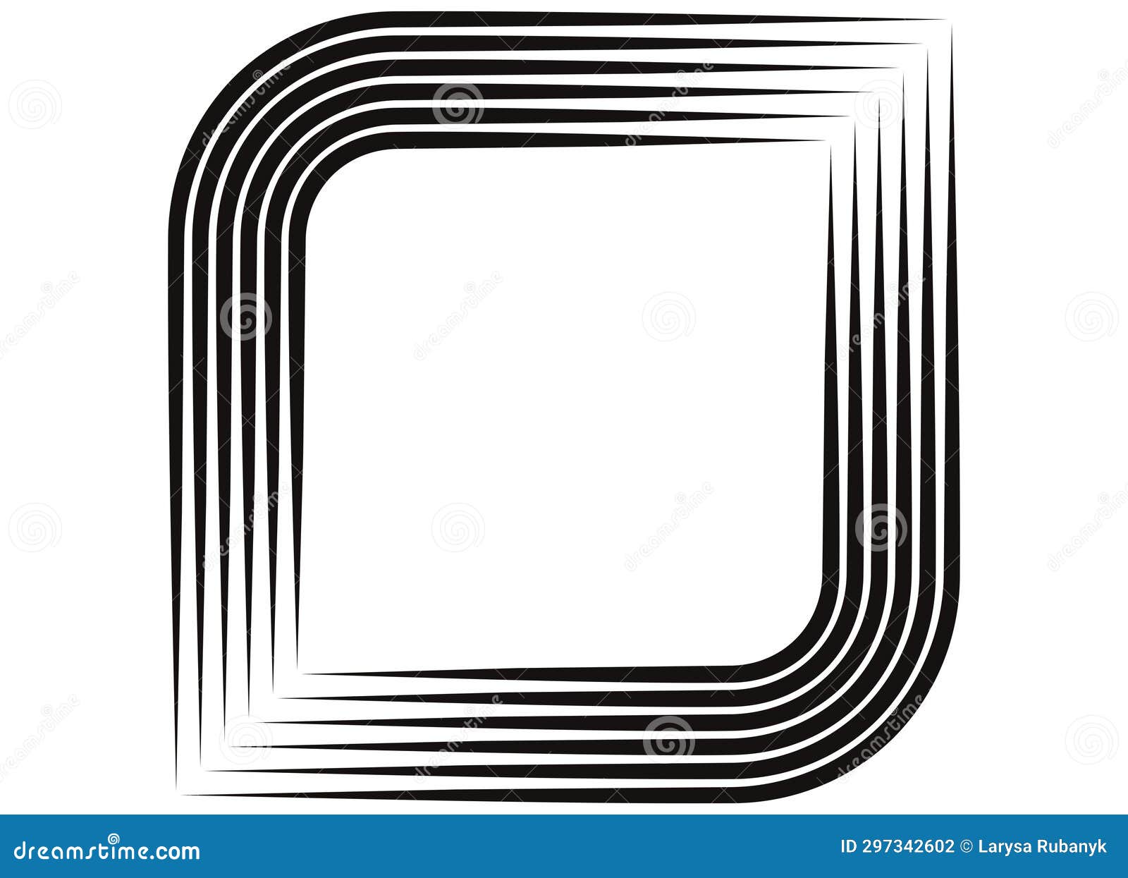 Square Vector Pattern in Retro Style. of Black Parallel Lines on a ...