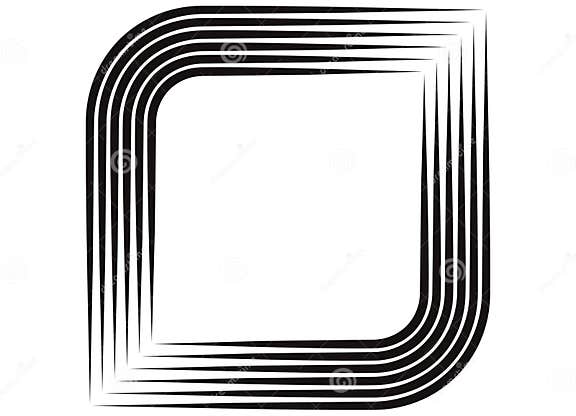 Square Vector Pattern in Retro Style. of Black Parallel Lines on a ...