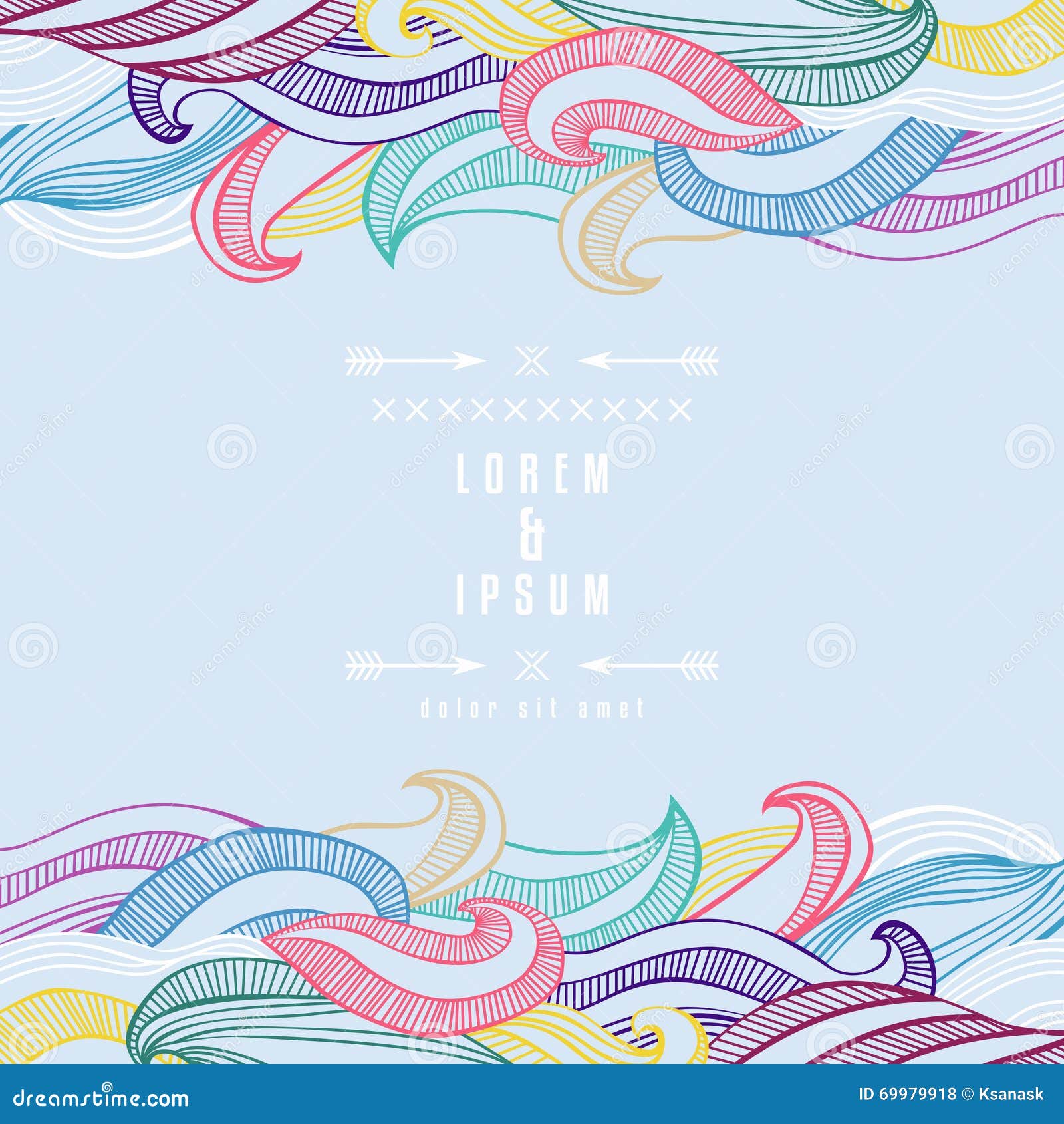 Striped Waves Abstract Border Stock Vector - Illustration of contour ...